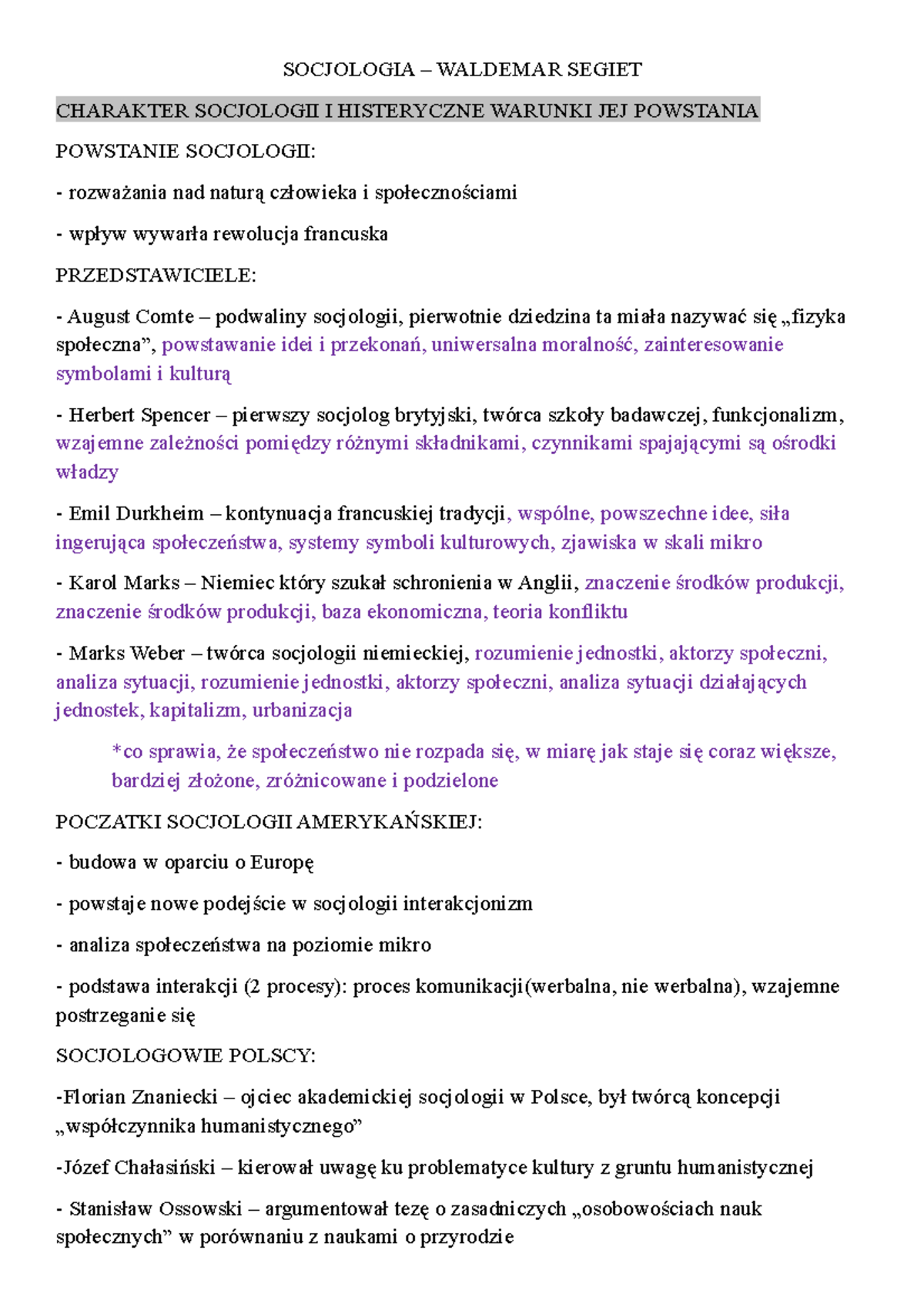 Socjologia pracy z dzieckiem Segiet notatka od zuzi - Socjologia ...