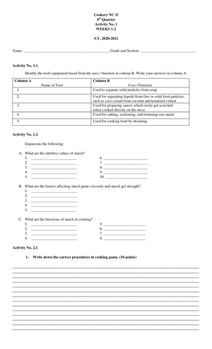 FBS- Grade 8-TLE - Technology and Livelihood Education Food and ...