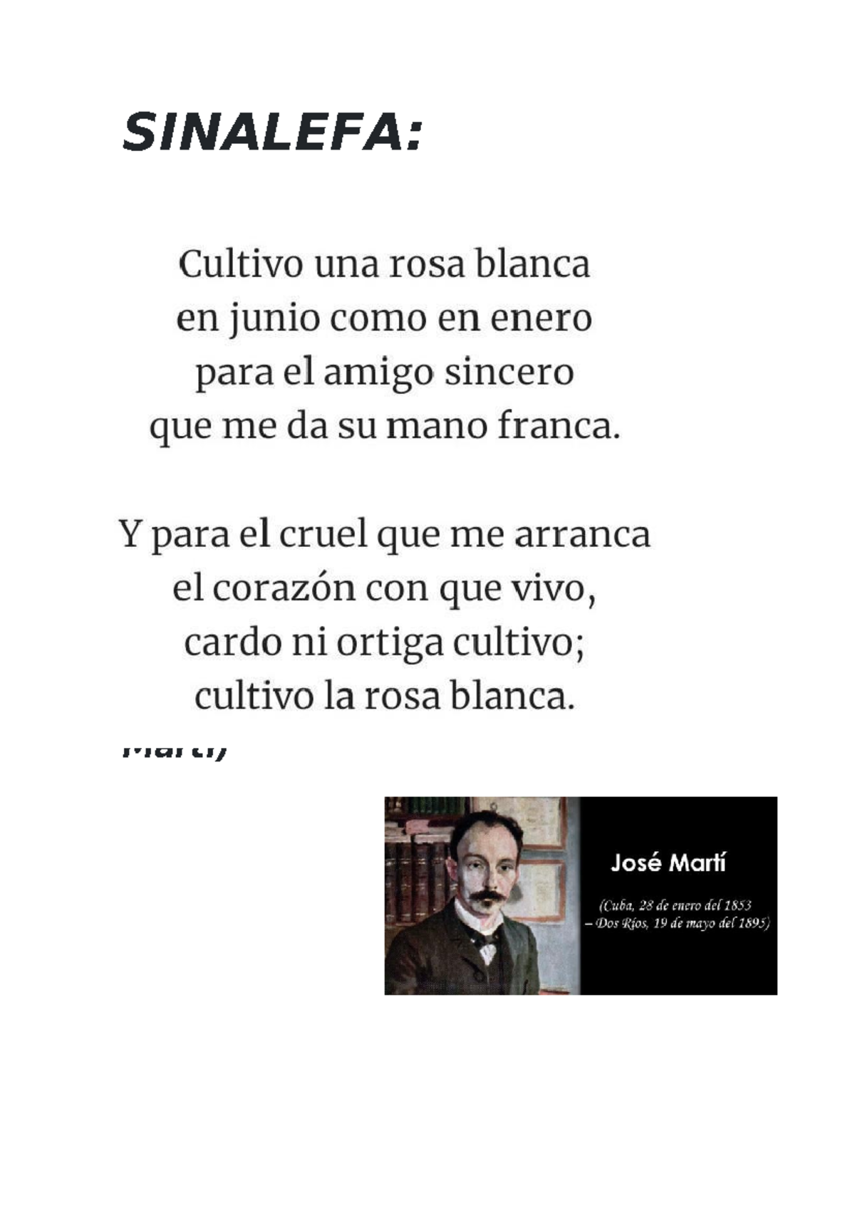 Ejemplos DE Elementos DEL Verso Tradicional - SINALEFA: Cultivo una ...