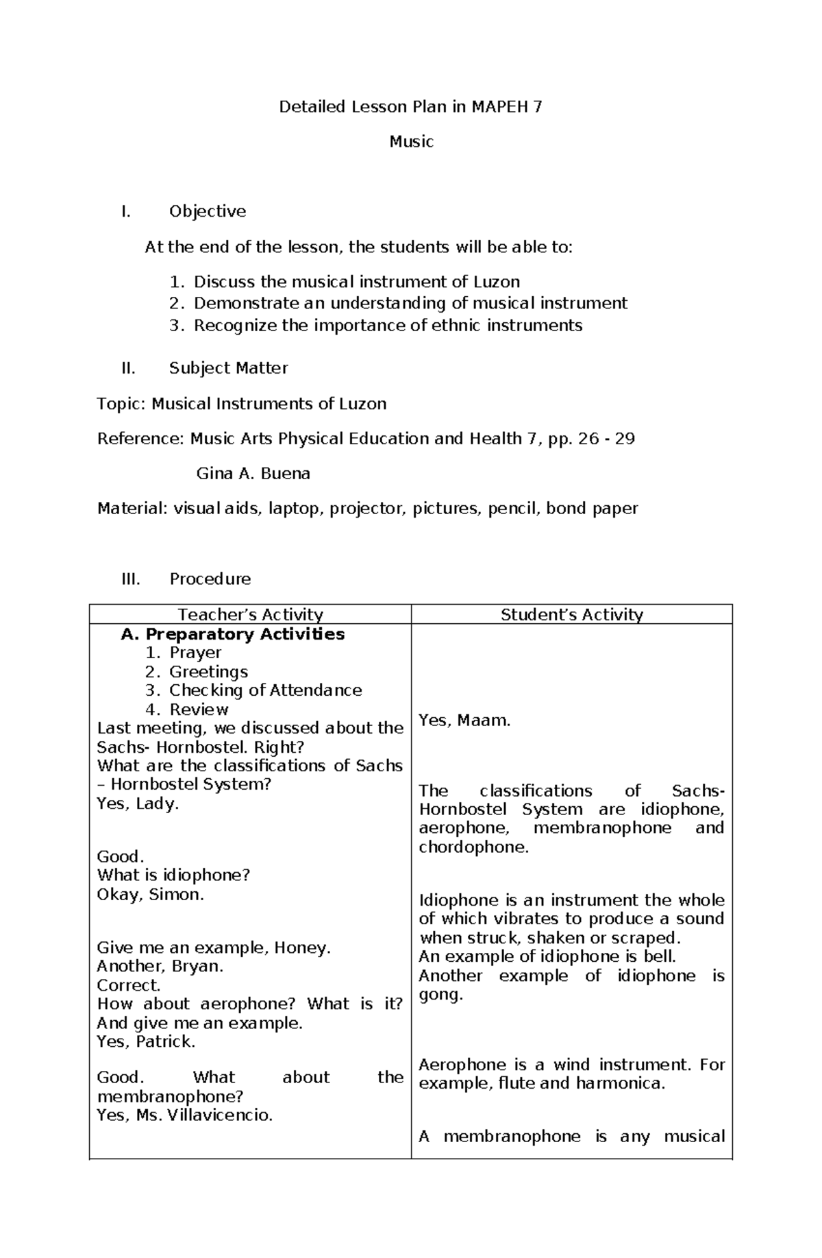 322308272 Detailed Lesson Plan in Mapeh 7 - Detailed Lesson Plan in ...