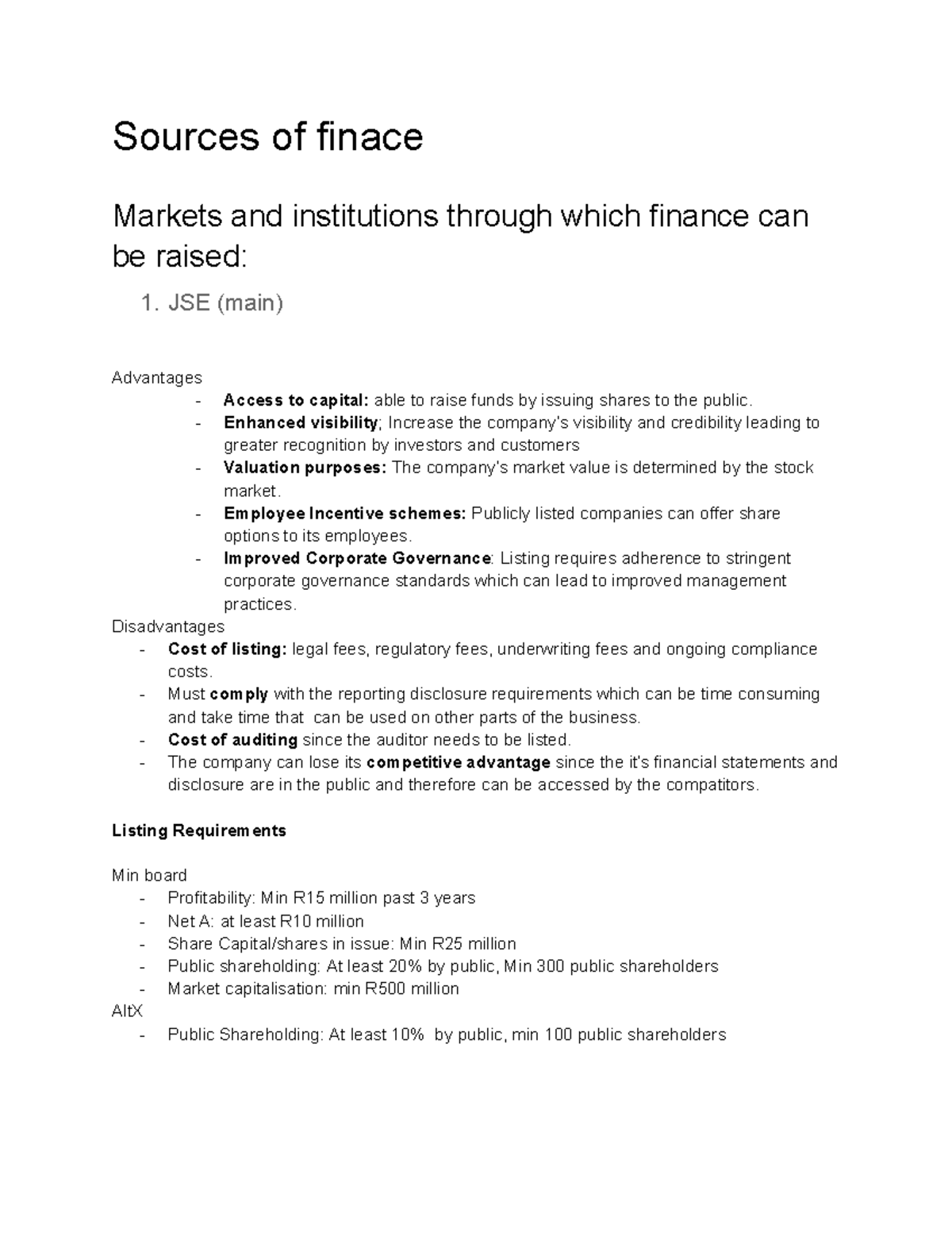 Sources of finance - Sources of finace Markets and institutions through ...