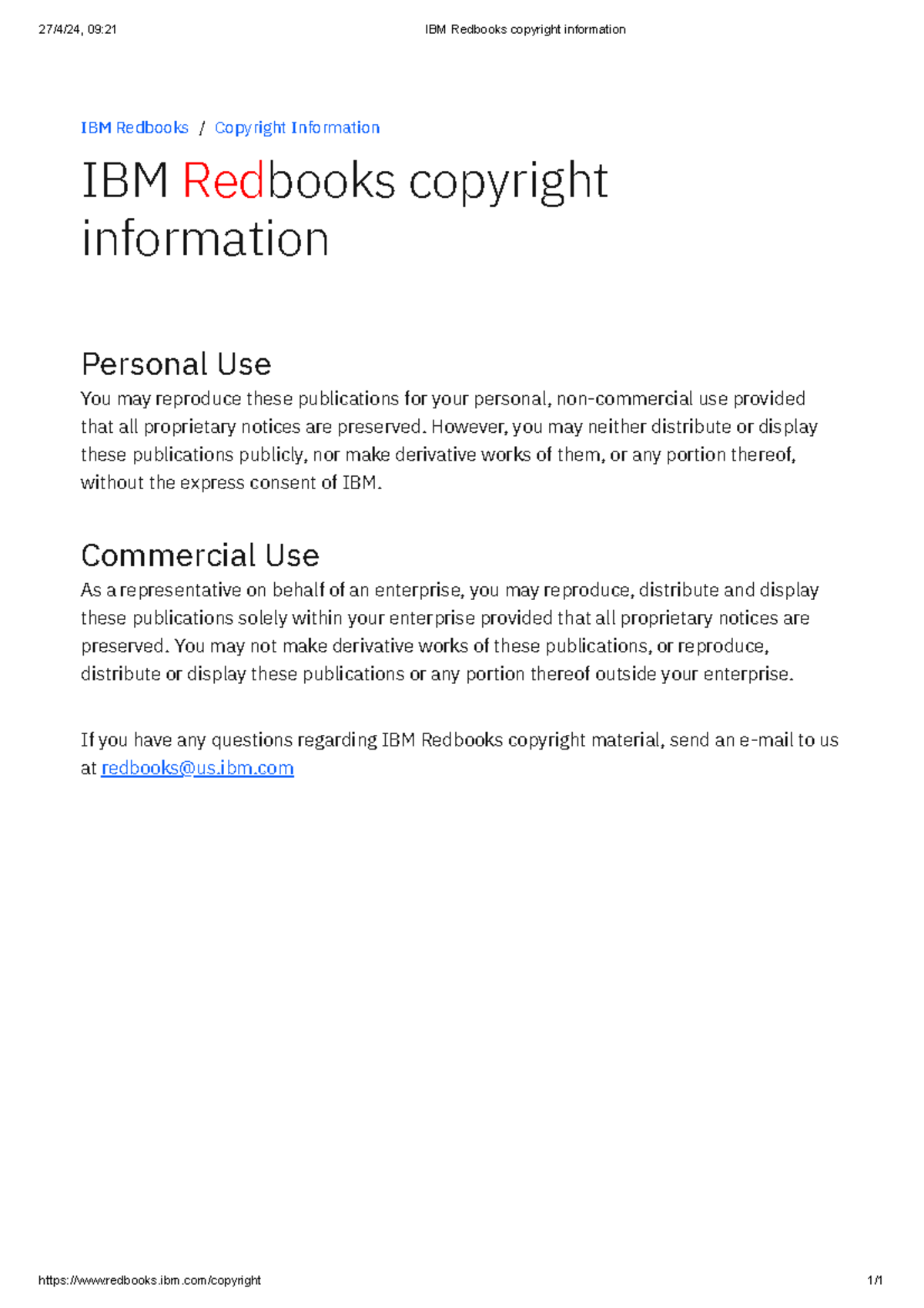IBM Redbooks copyright information - IBM Redbooks copyright information ...