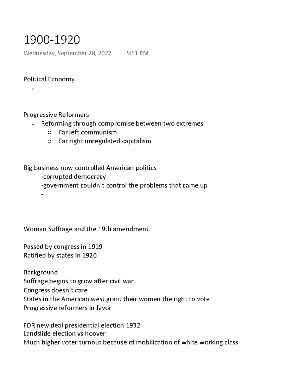 1900-1920 - Dr D - Political Economy - Progressive Reformers Reforming ...