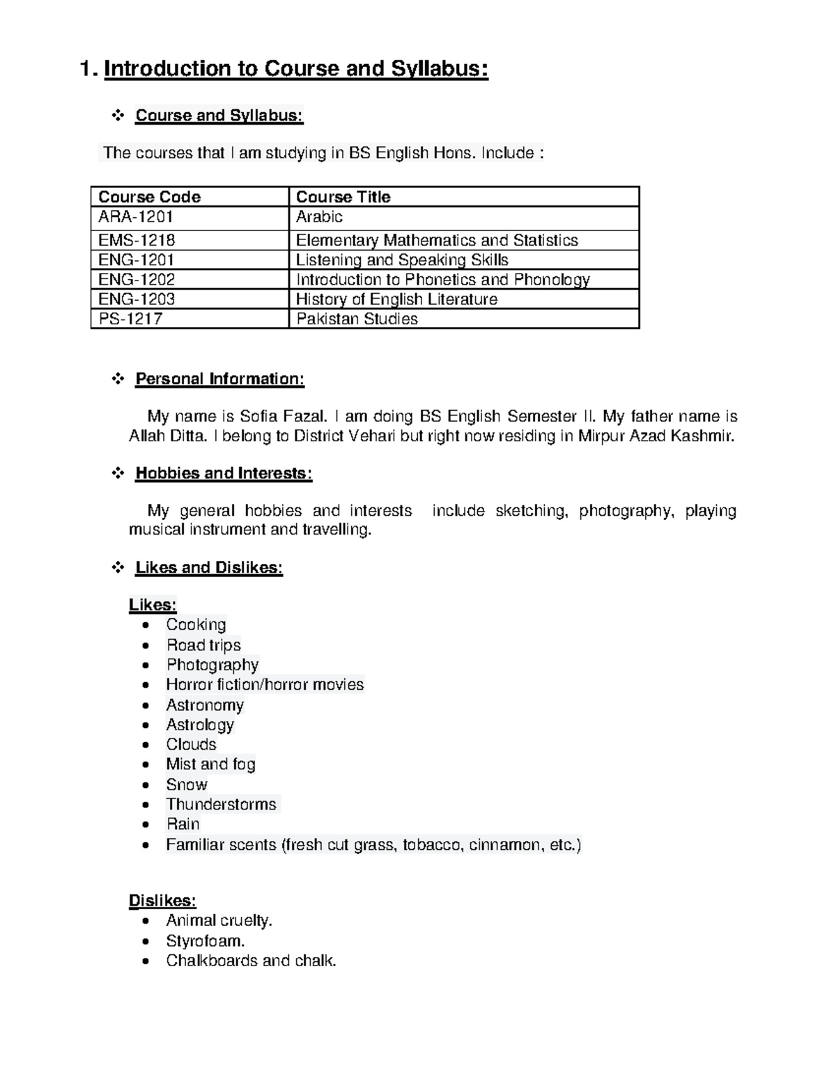 Sofia listening and speaking skills - 1. Introduction to Course and ...