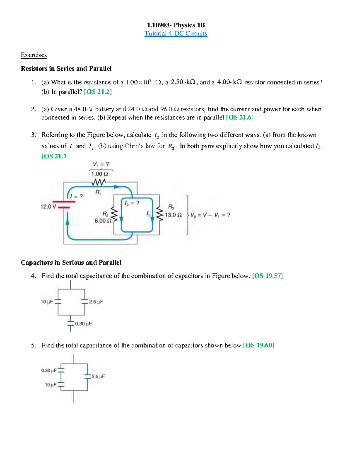 Tutorial 4 (DC Circuit Analysis) (3)-3 - 1- Physics 1B Tutorial 4-DC ...
