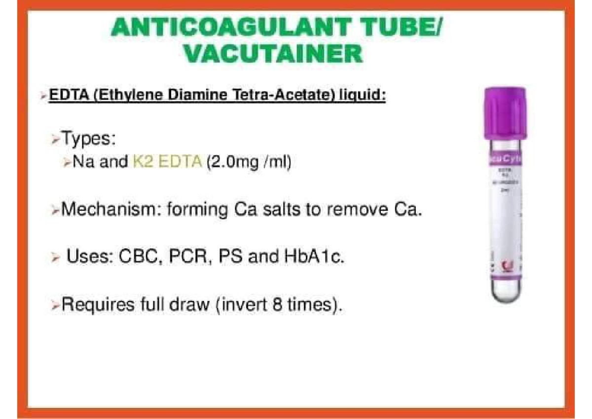 Vacutainer - lecture notes - Bsc MLT - Studocu