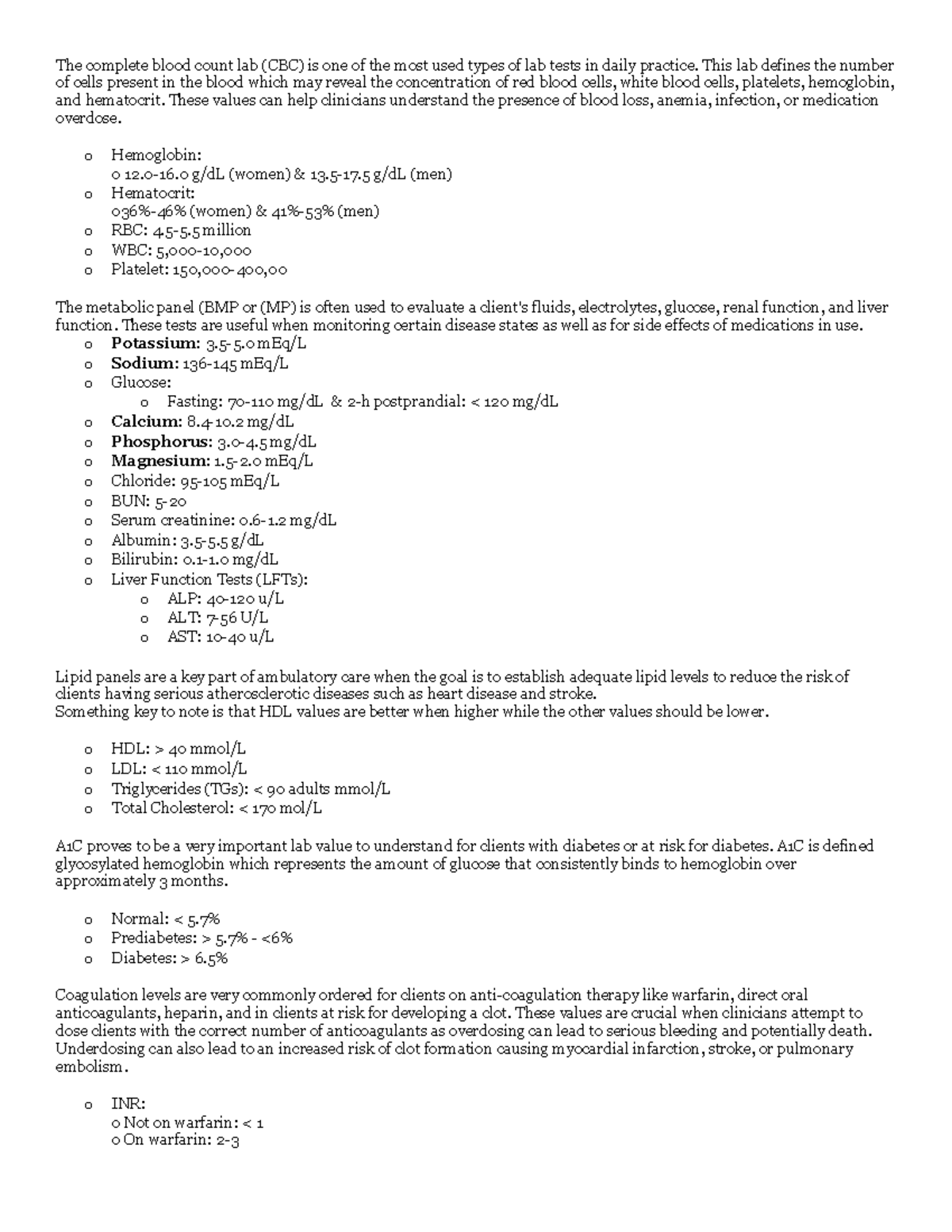 The complete blood Labs - The complete blood count lab (CBC) is one of ...