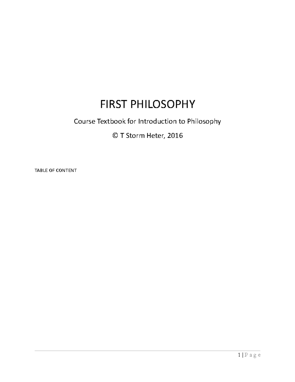First Philosophy, Fall 2023 - FIRST PHILOSOPHY Course Textbook for ...