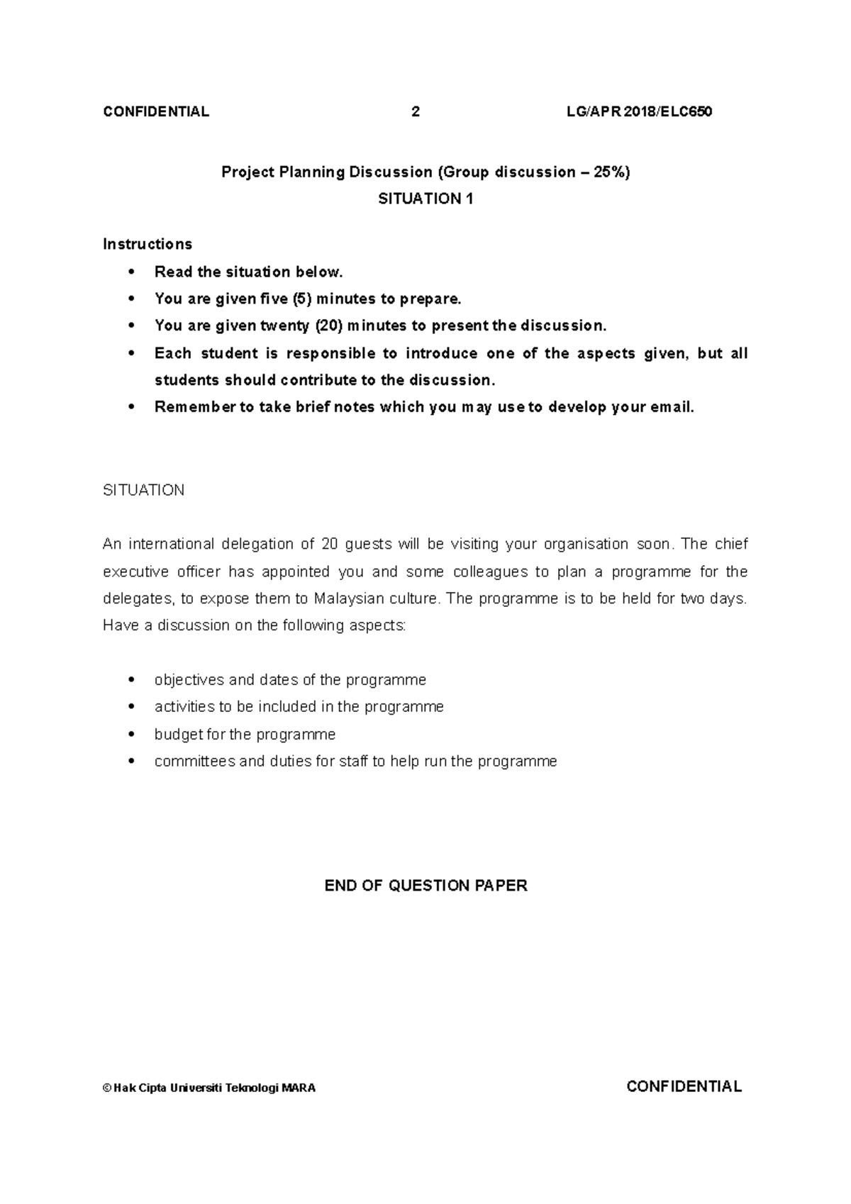 Project Planning Discussion Group discus - You are given five (5 ...