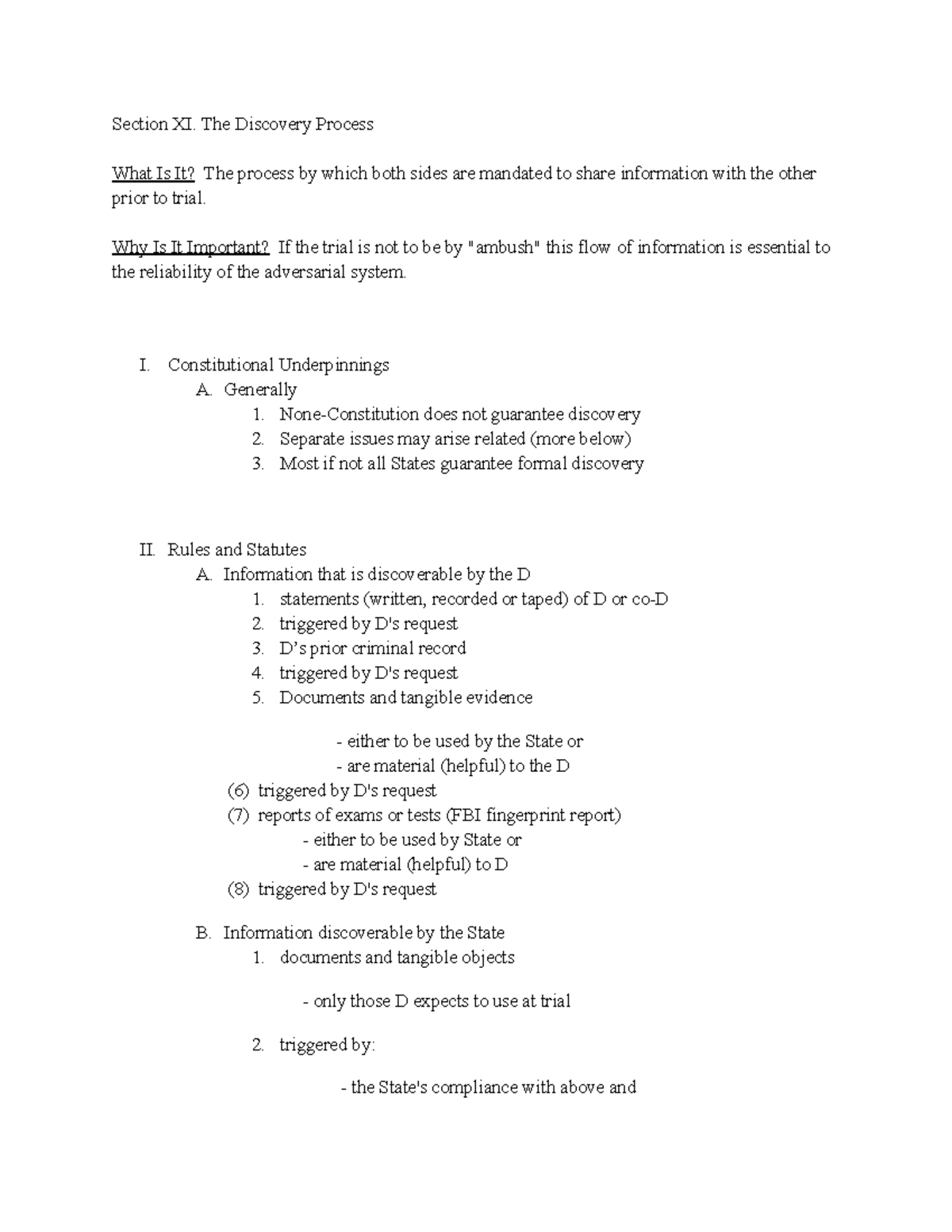 2400 section 11 - Outlines of all the course material provided by ...