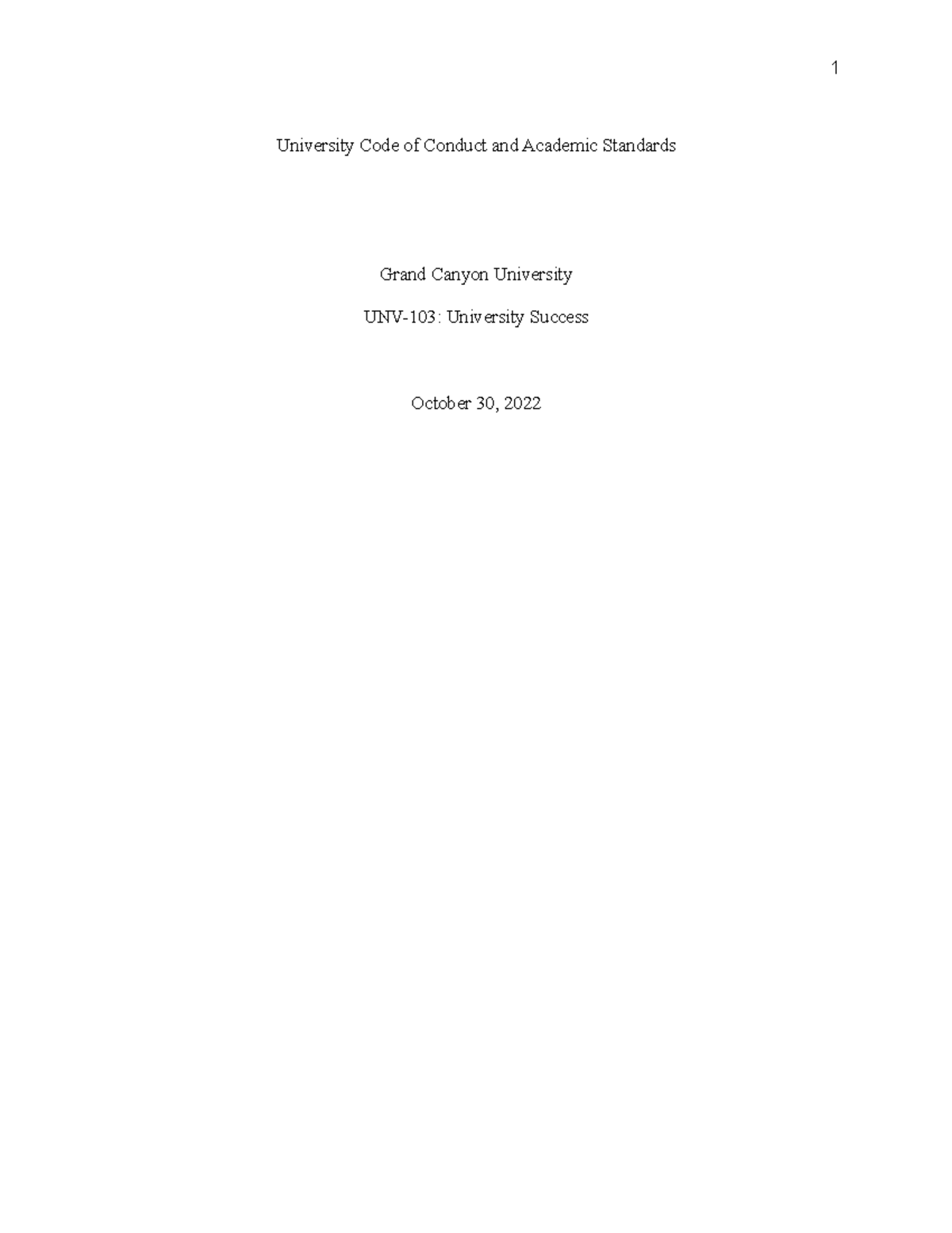 Code of Conduct Final Copy - 1 University Code of Conduct and Academic ...