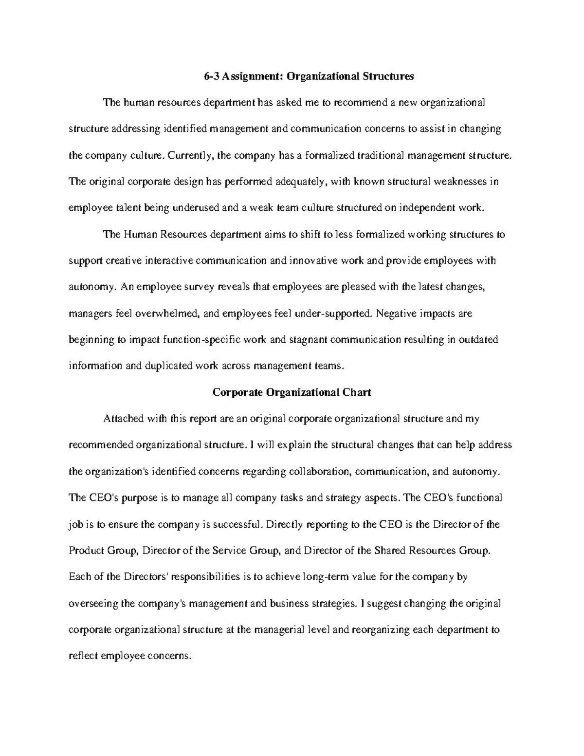 6 3 Assignment Organizational Structures - 6-3 Assignment ...