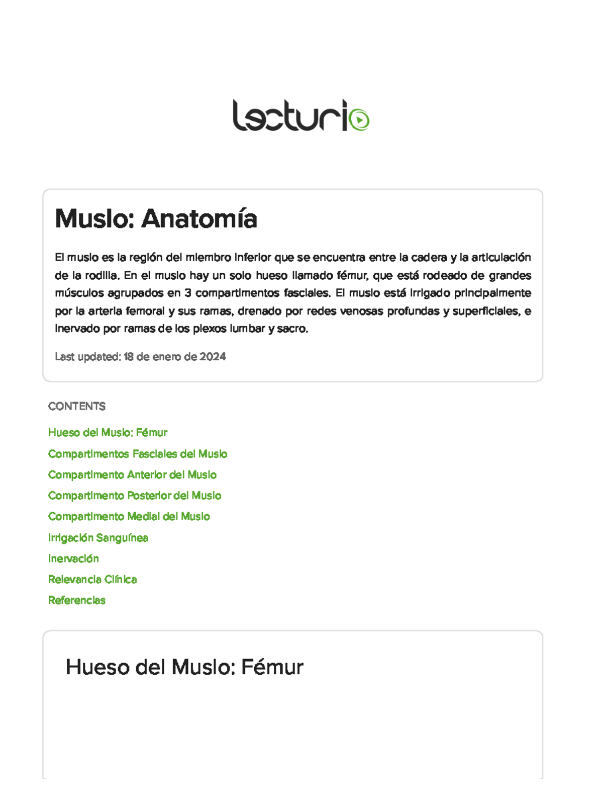 Muslo Anatomía - Lecturio - Muslo: Anatomía El muslo es la región del ...