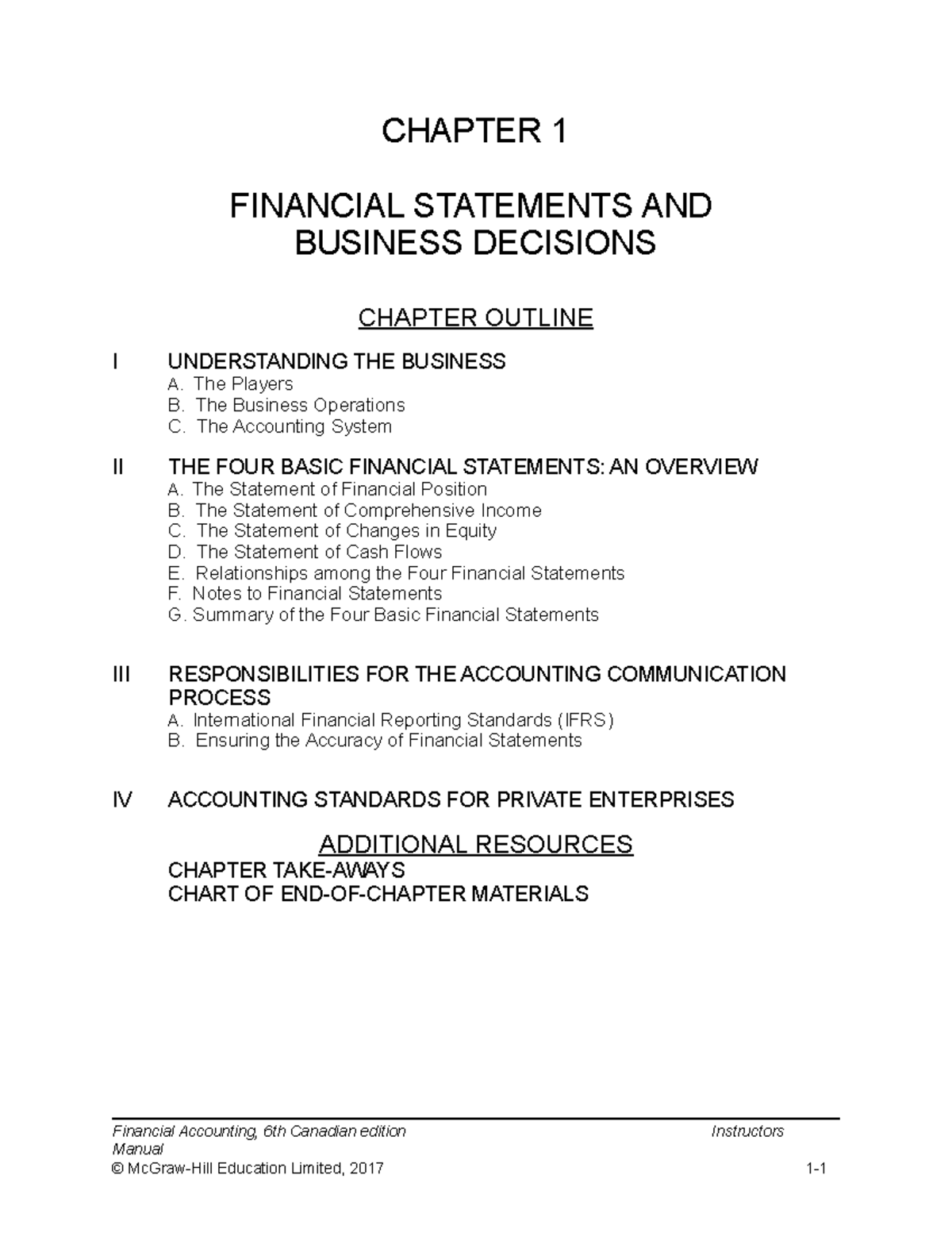 Libby 6ce IM Ch01 - CHAPTER 1 FINANCIAL STATEMENTS AND BUSINESS ...