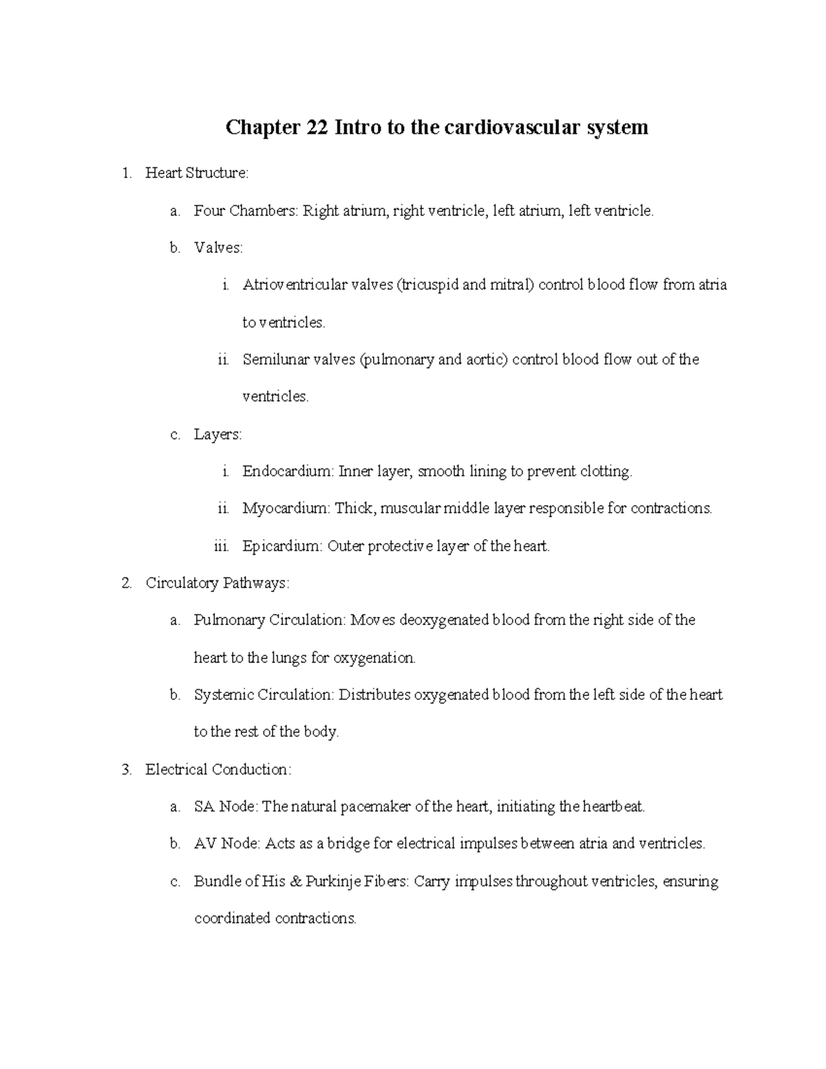 Cardiovascular Unit - notes - Chapter 22 Intro to the cardiovascular ...