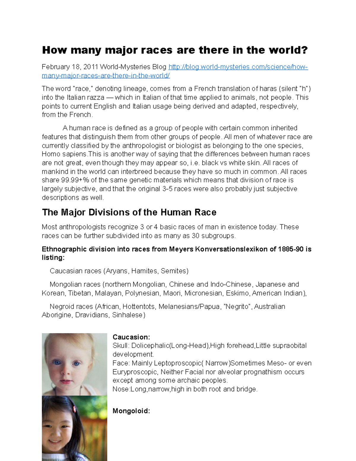 How many major races are there in the world - How many major races are ...