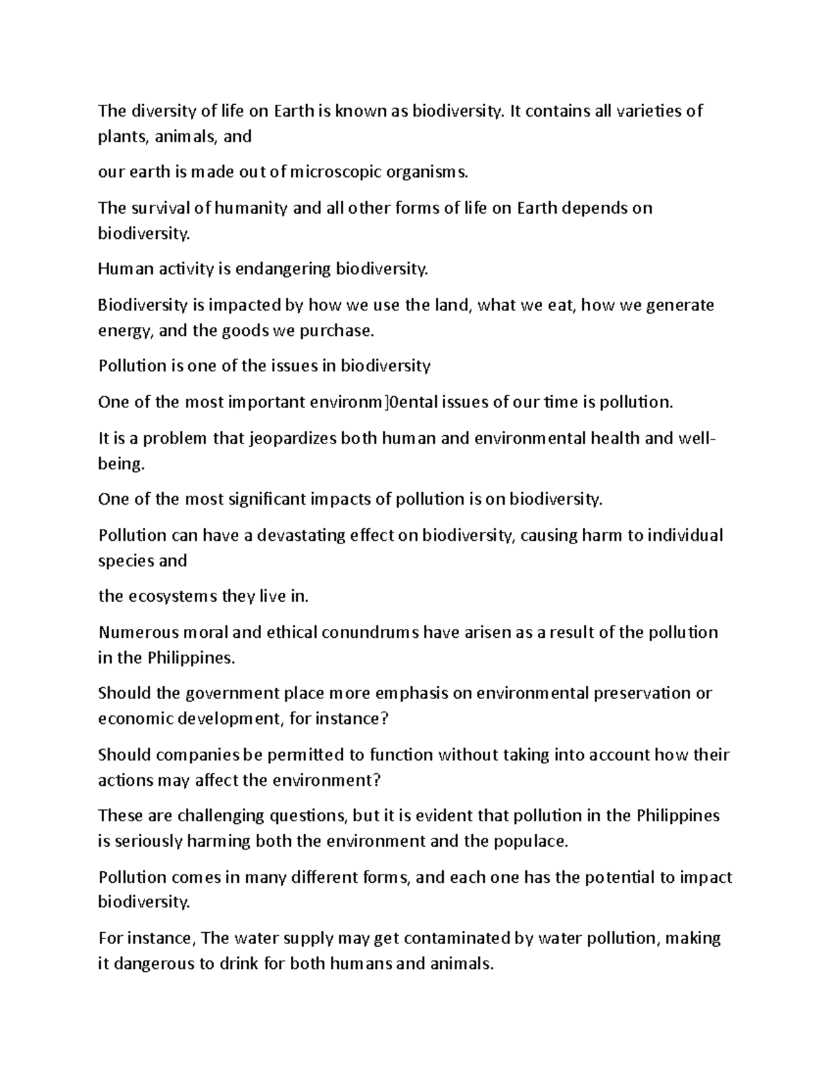 STS TALK - Transcript - STS TALK - The diversity of life on Earth is ...