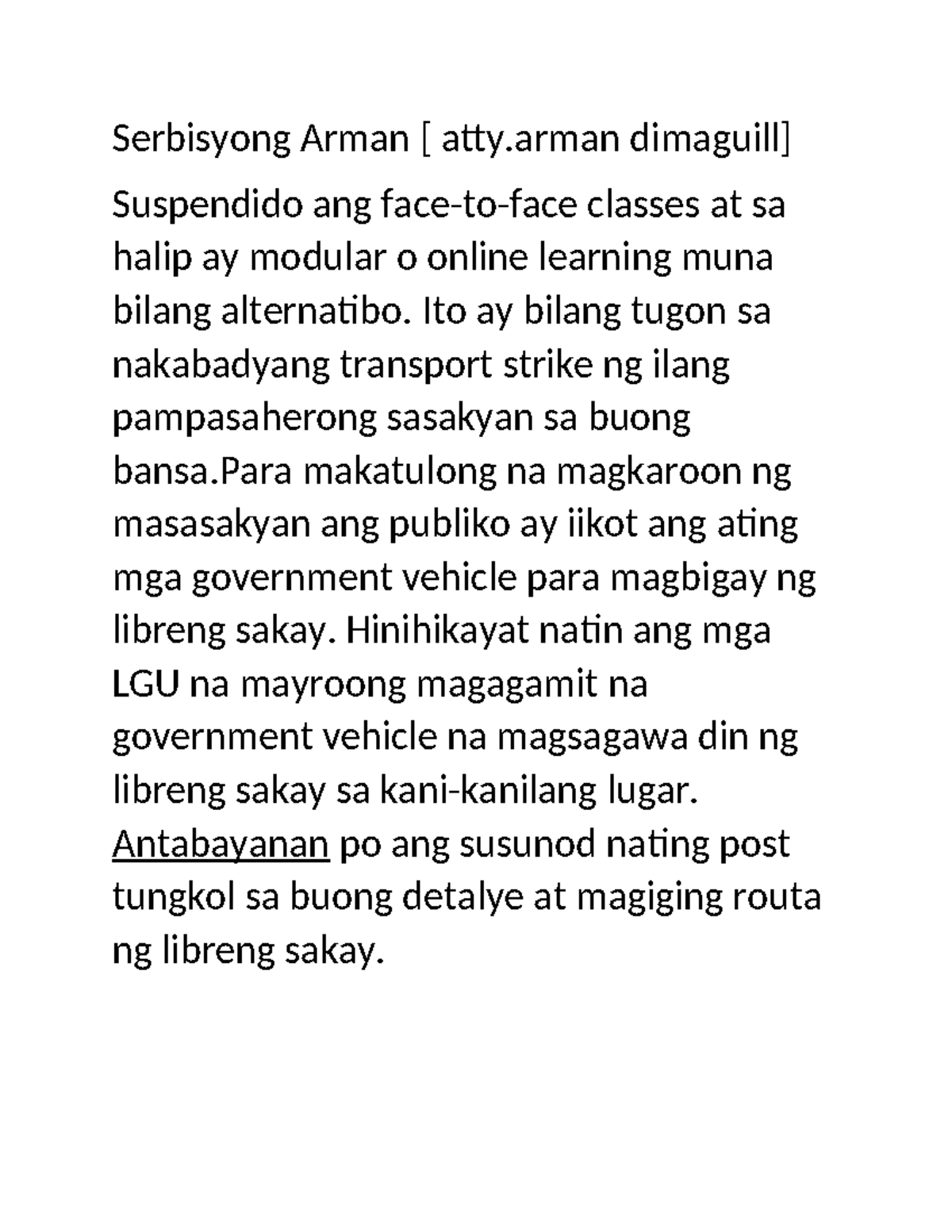 Document - Education - Serbisyong Arman [ atty dimaguill] Suspendido ...