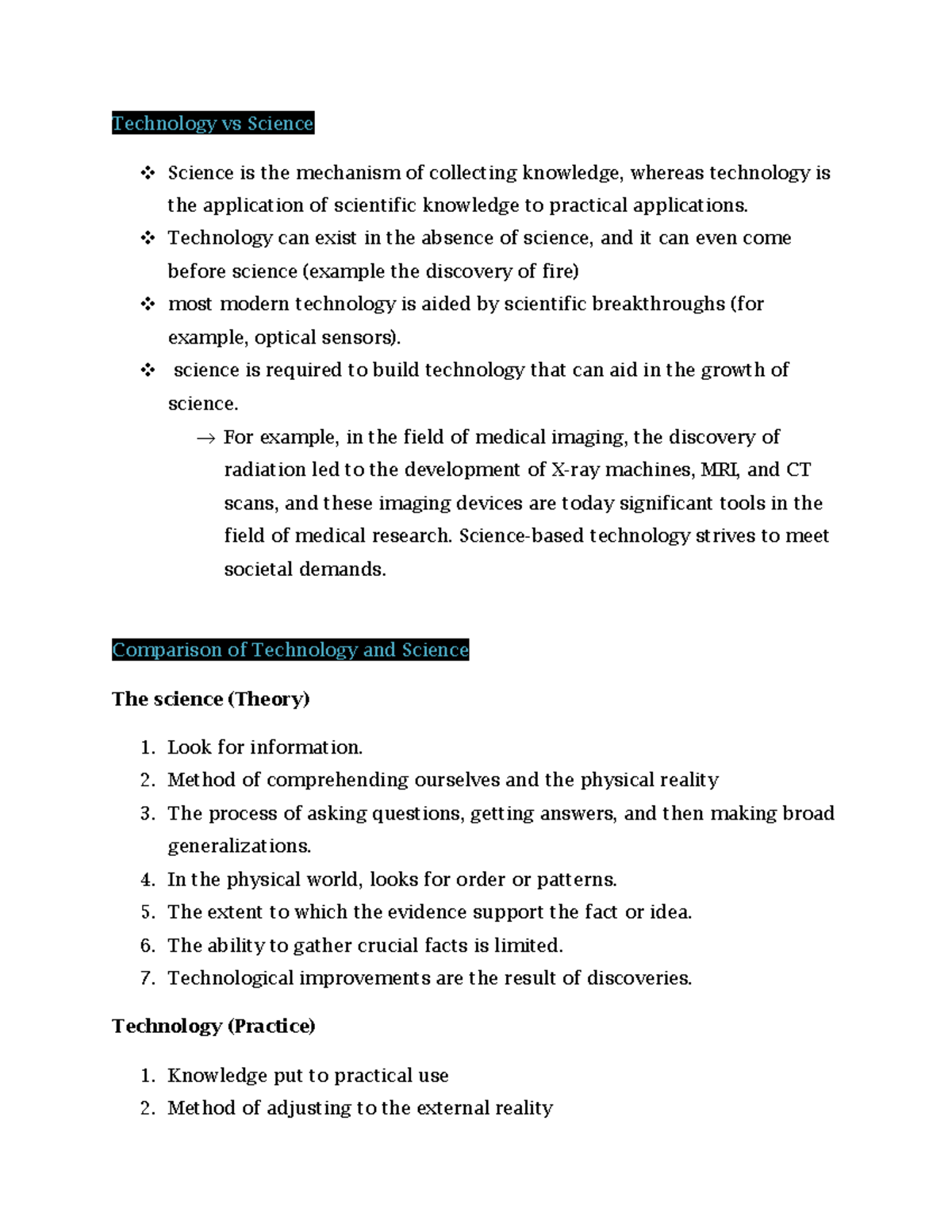 Connection of science and technology - Technology vs Science Science is ...