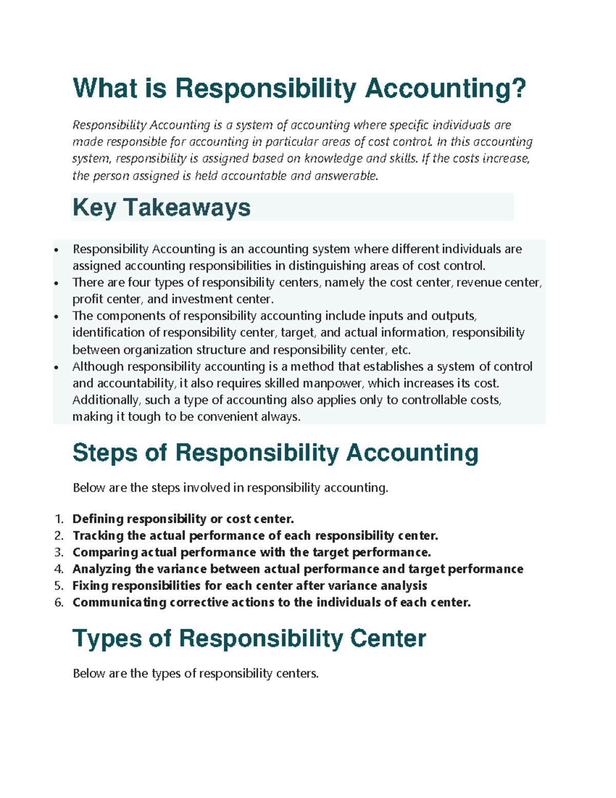 What is Responsibility Accounting - What is Responsibility Accounting ...