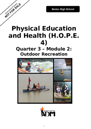 PE Module 2 Recreational Activities - Content Standard: This module is focused on different ...