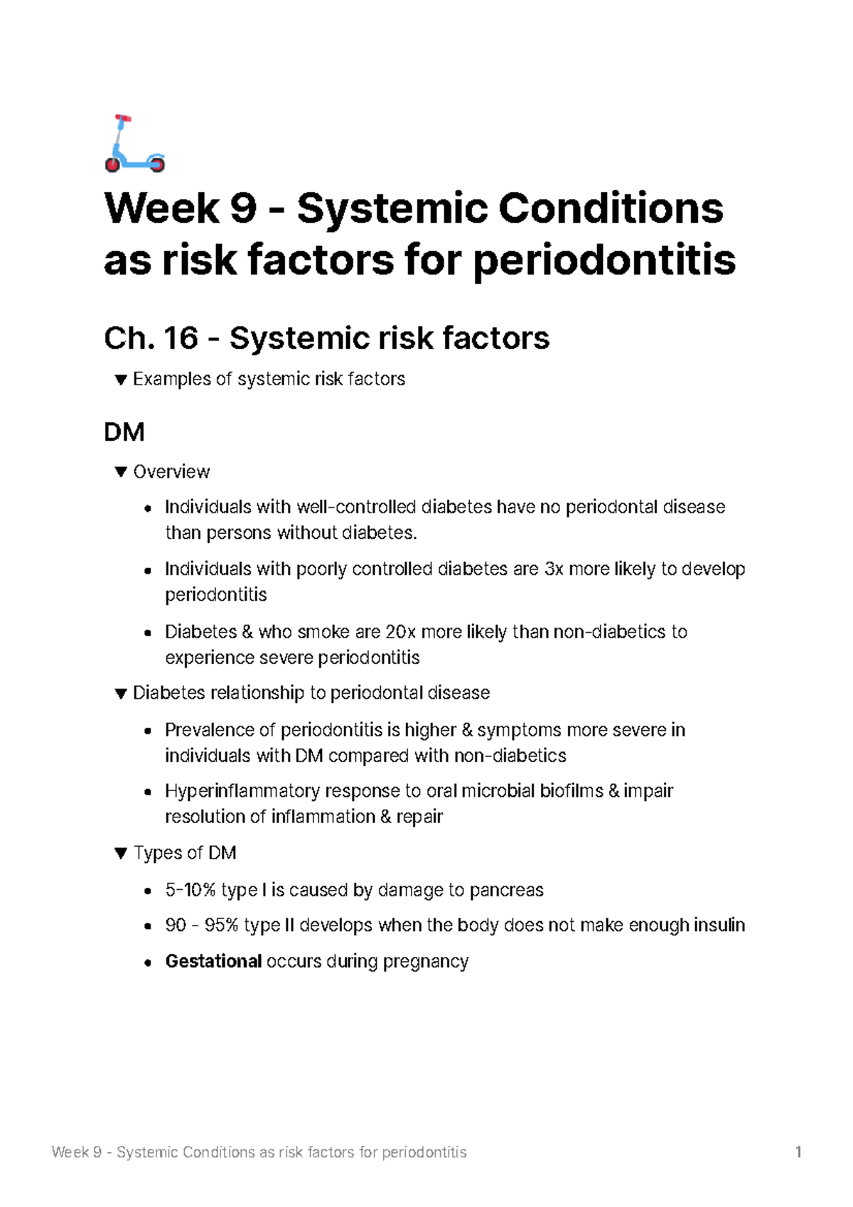 Week 9 - Systemic Conditions as risk factors for periodontitis - 16 ...