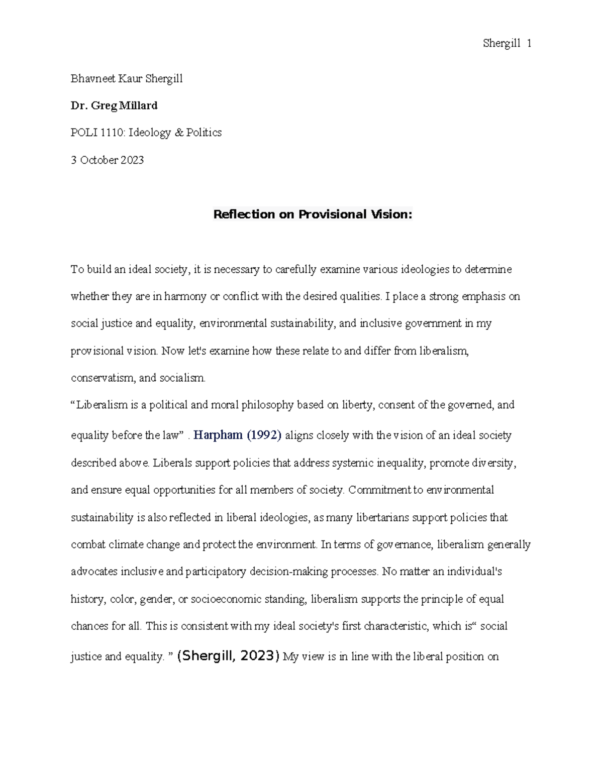 Political science assignment 2 - Bhavneet Kaur Shergill Dr. Greg ...