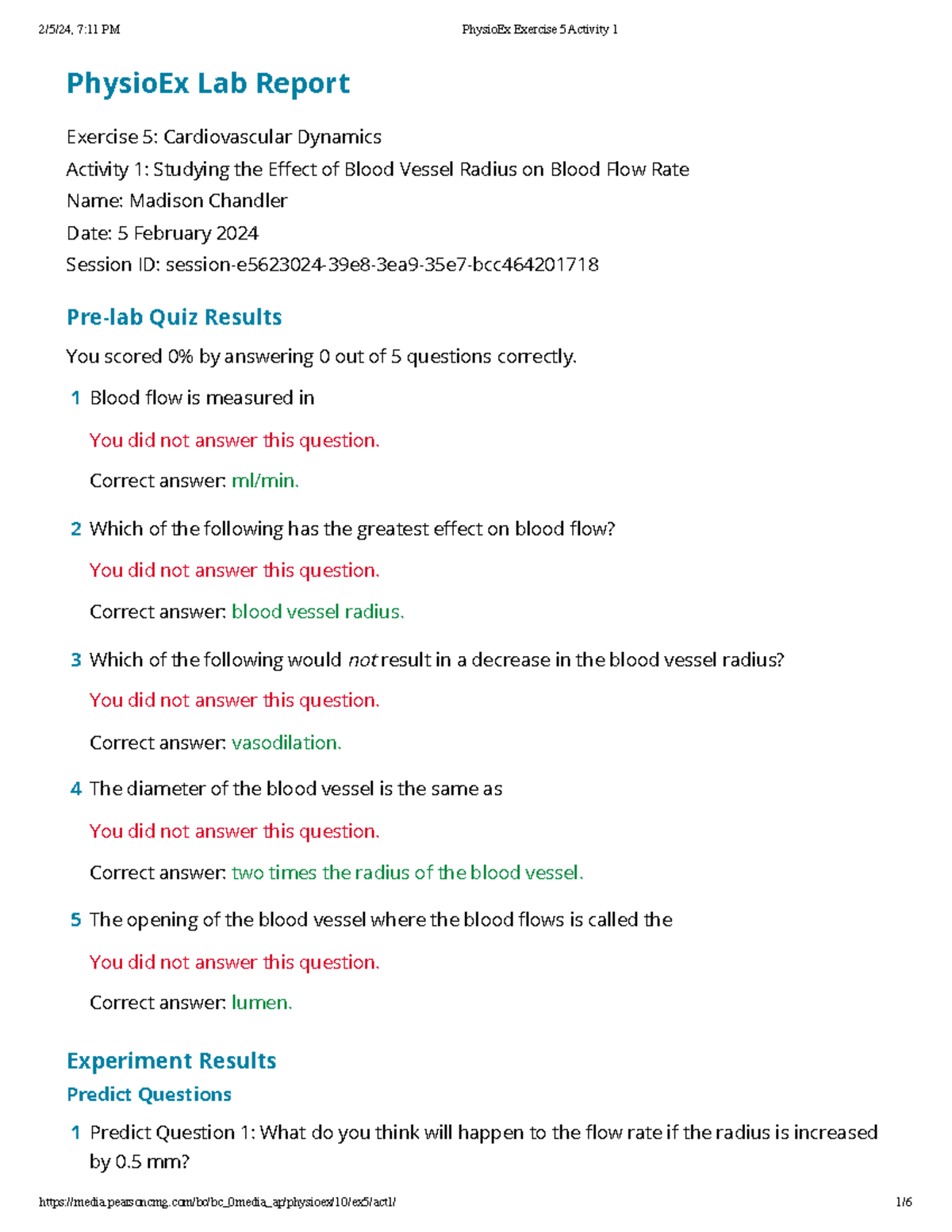 Physio Ex Exercise 5 Activity 1 - PhysioEx Lab Report Exercise 5 ...