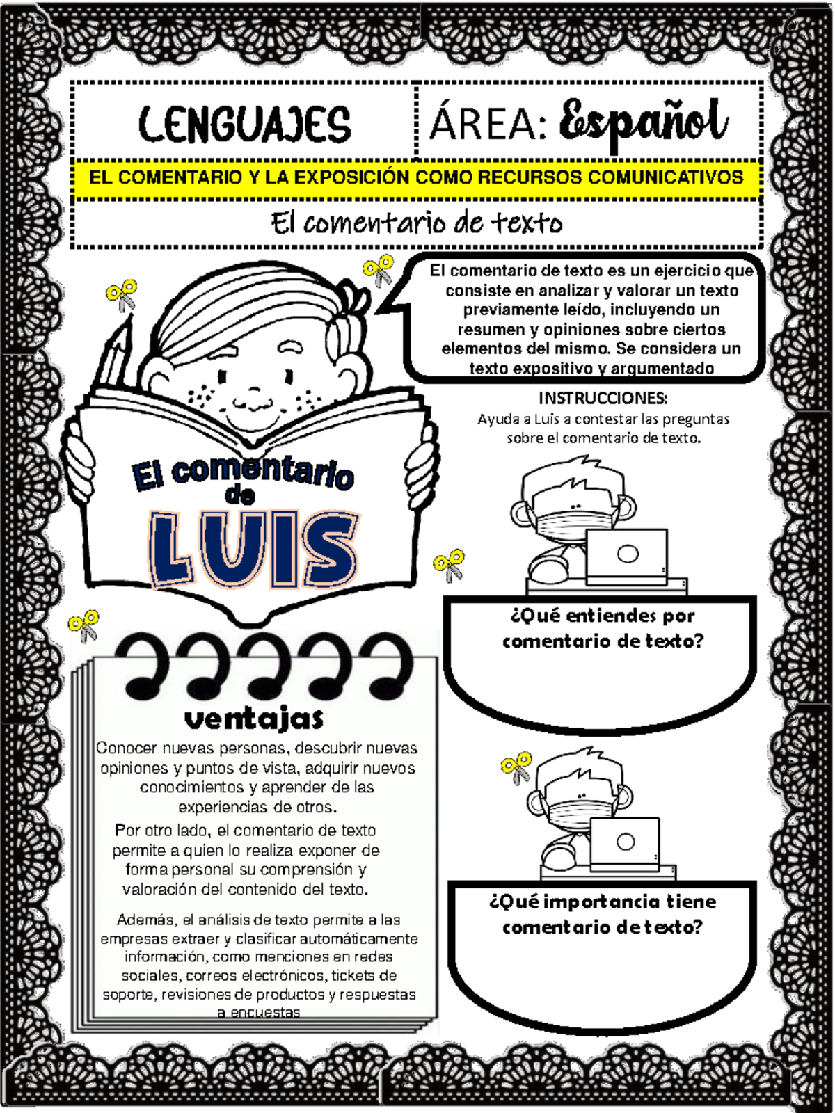 4- EL Comentario Y LA Exposición - ÁREA: Español EL COMENTARIO Y LA ...