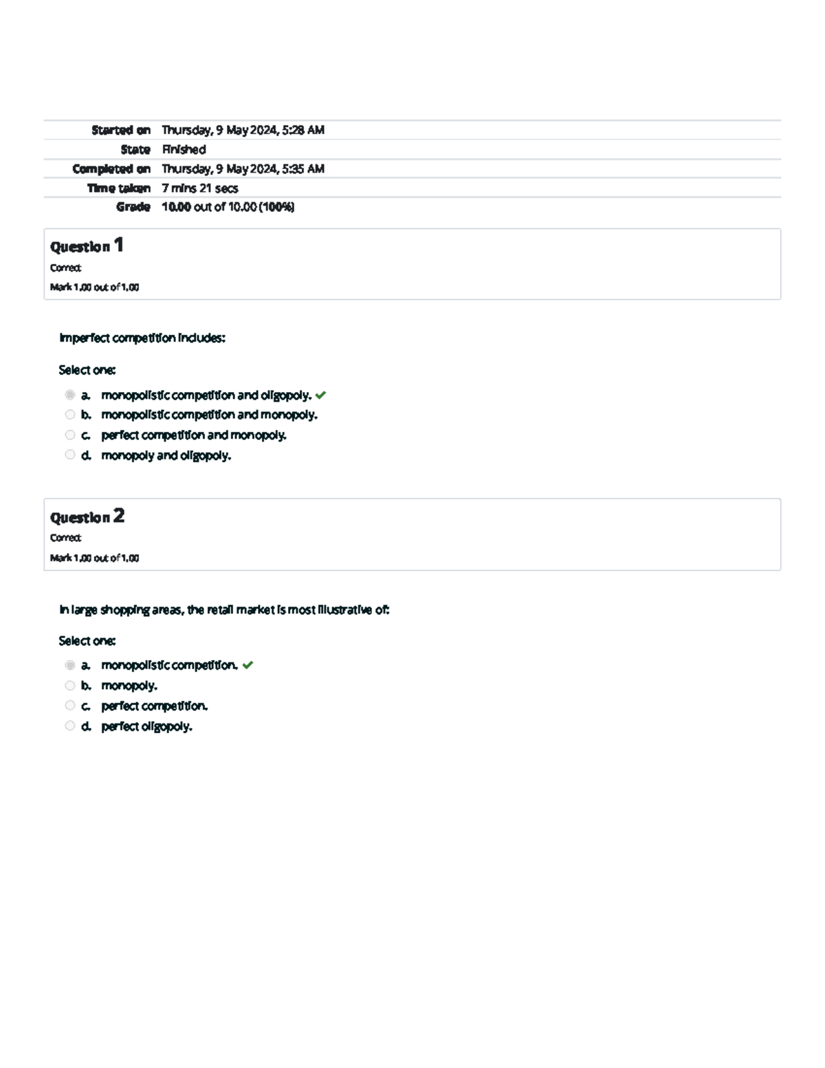 Self-Quiz Unit 5 - Chapter 11 - Started on Thursday, 9 May 2024, 5:28 AM State Finished ...