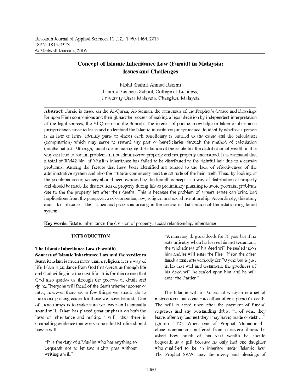 Concept of Islamic Inheritance Law (Faraid) in Malaysia - Probate ...