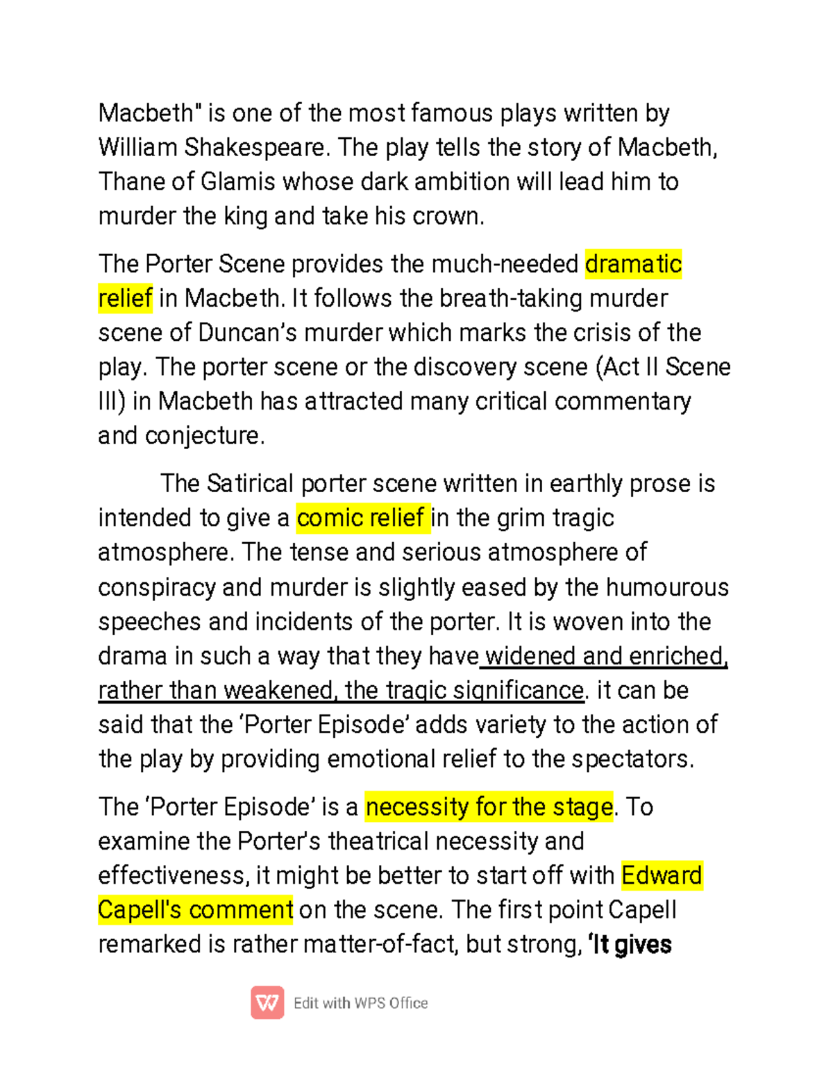 The Porter Scene in Macbeth - Macbeth ...