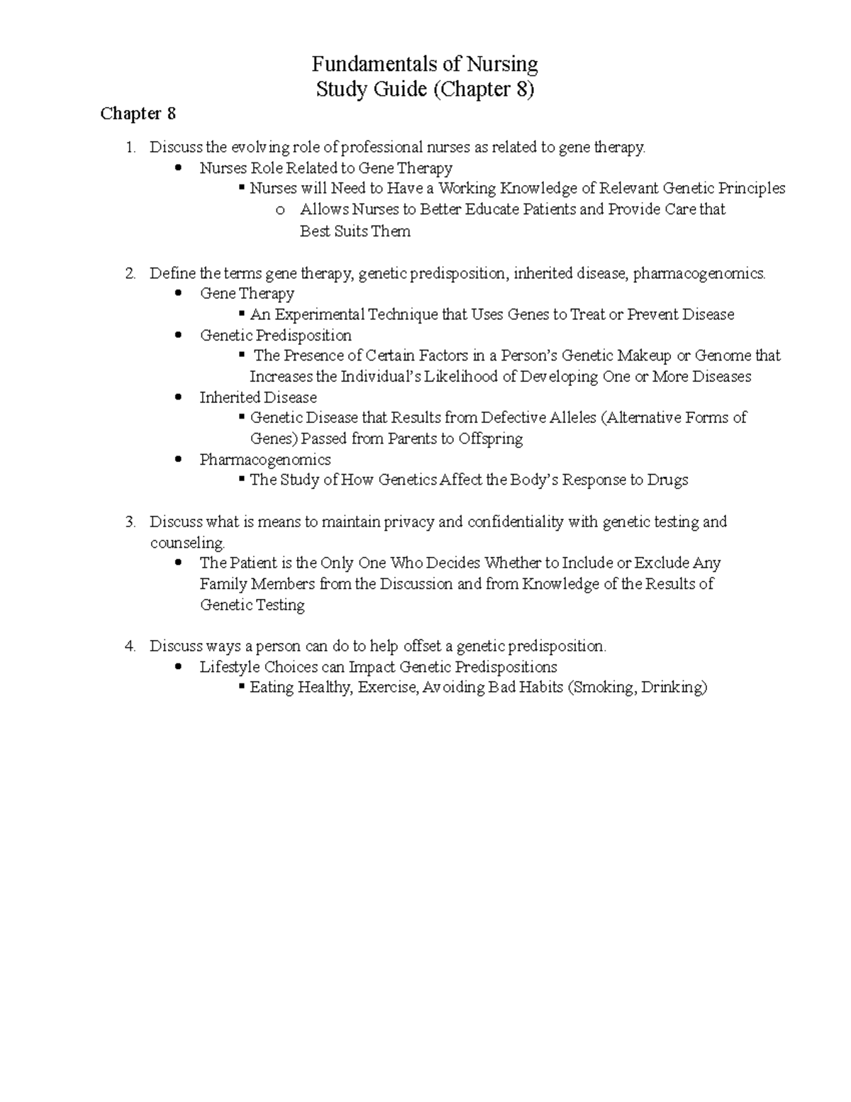 Pharmacology Study Guide (CH 8) - Fundamentals of Nursing Study Guide ...