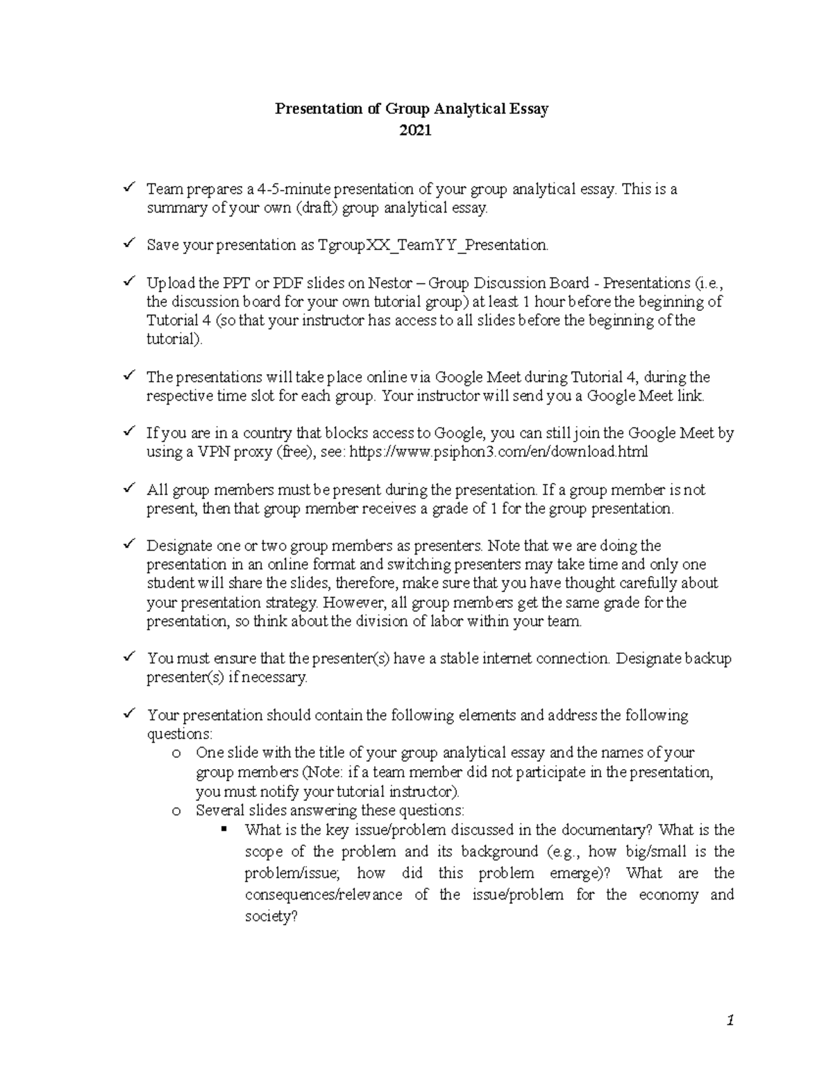 GPE Presentation Instructions 2021 - Presentation of Group Analytical ...