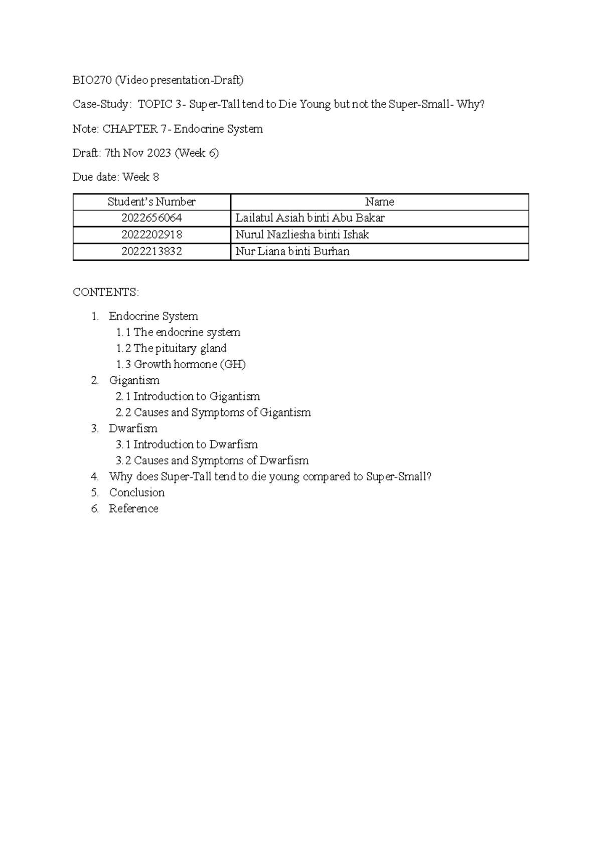 BIO270- Case Study (Draft) - BIO270 (Video presentation-Draft) Case ...