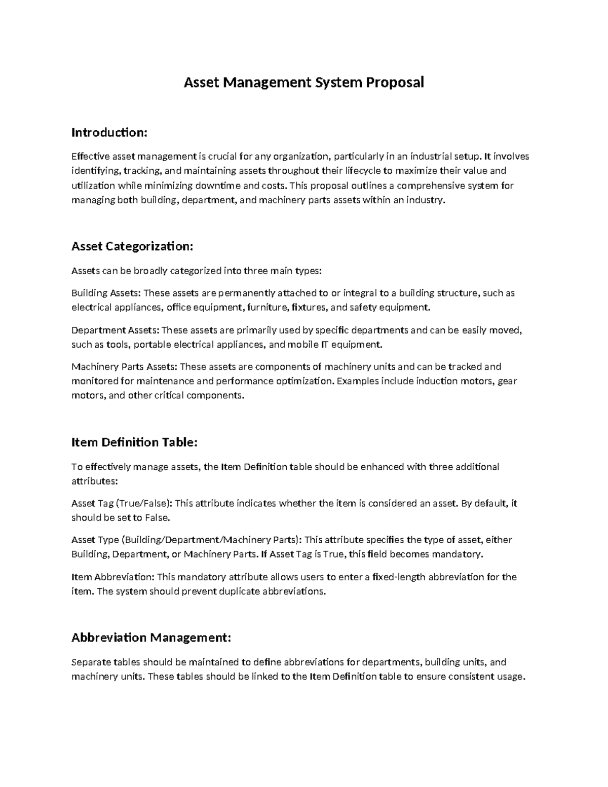 Updated - Asset Management System Proposal - Asset Management System ...