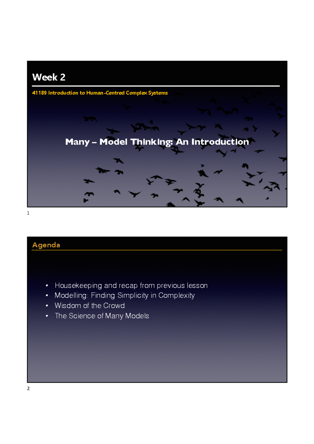 Week 2 Workshop Slides Lecture Notes Week 2 41189 Introduction To Human Centred Complex