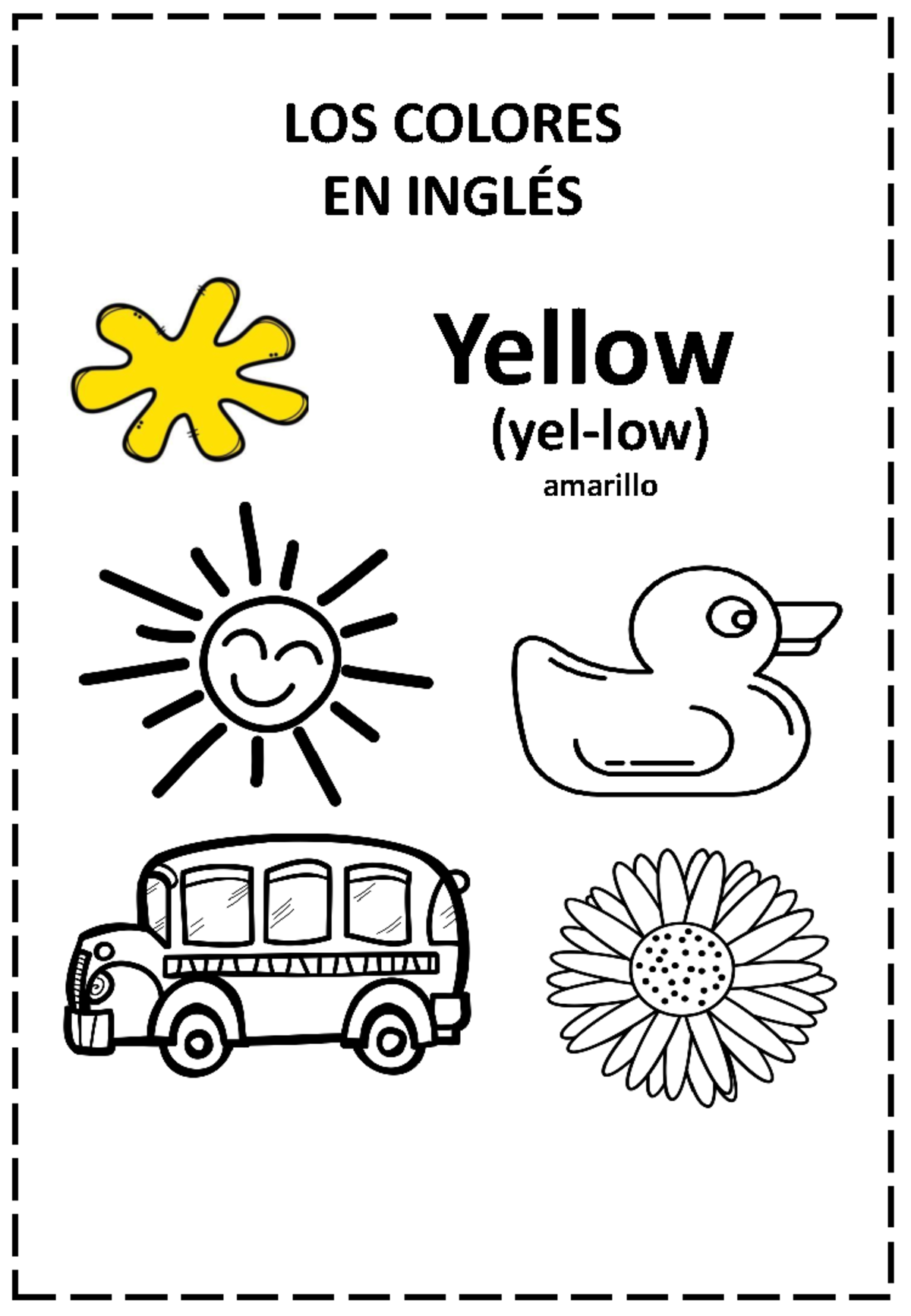 Colores actividad - personal social - EN INGLÉS Yellow (yel-low ...