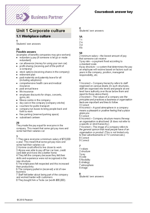 Business partner b2 unit tests answer key - Unit 1 LANGUAGE AND SKILLS ...
