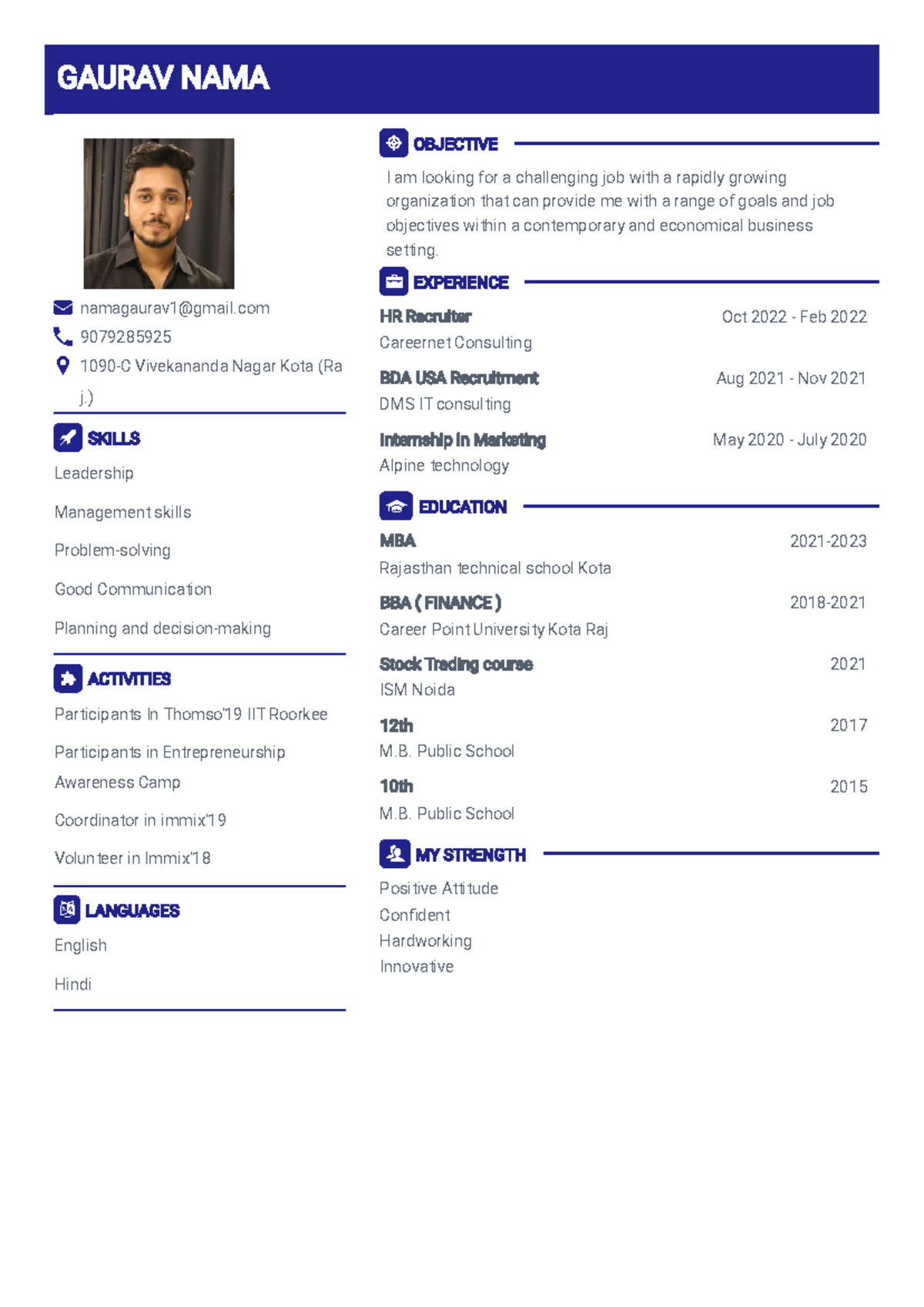 CV 2023032100114454 - namagaurav1@gmail 9079285925 1090-C Vivekananda ...