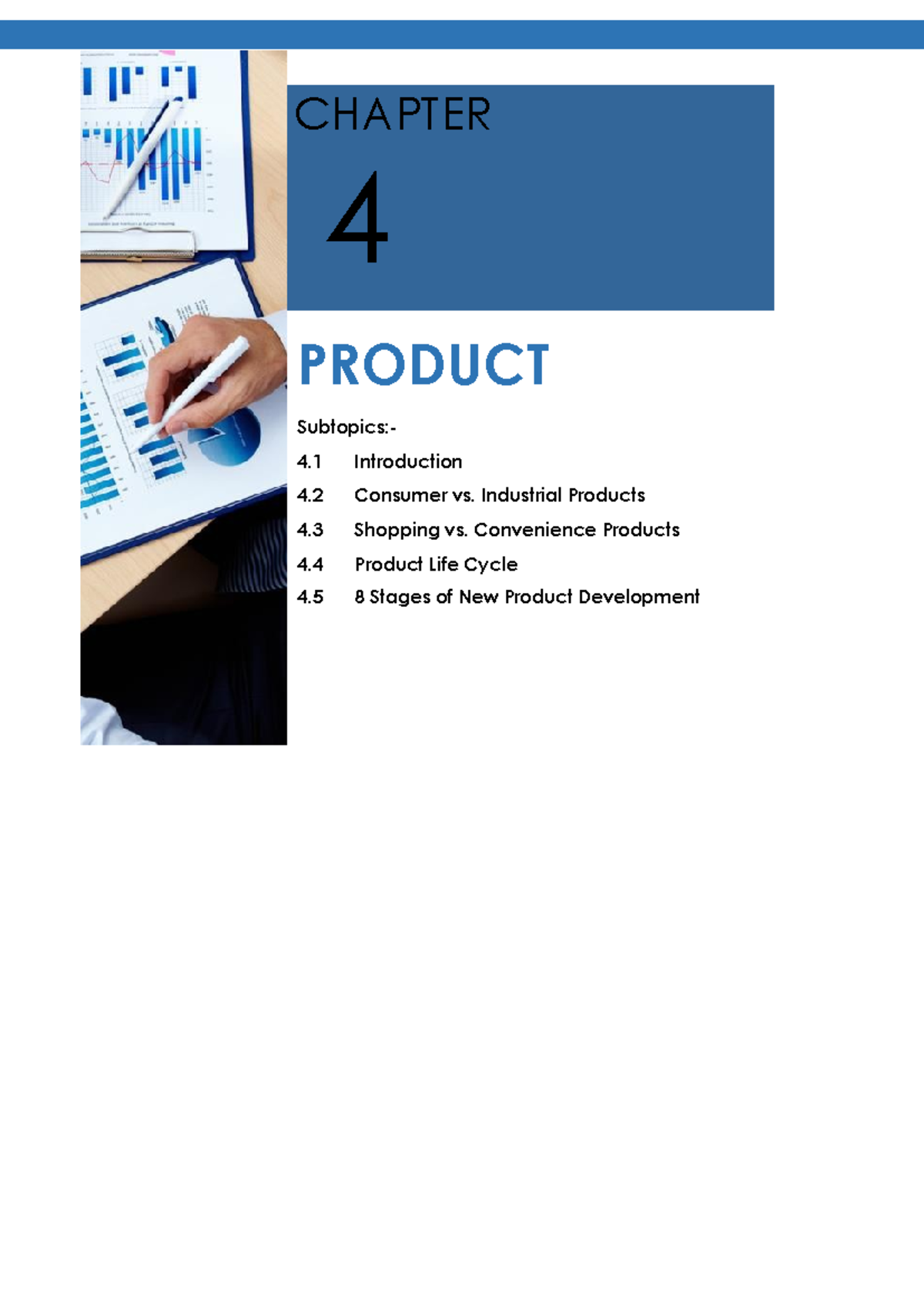 Learning KIT - Chapter 4 - CHAPTER 4 PRODUCT Subtopics:- 4 Introduction ...