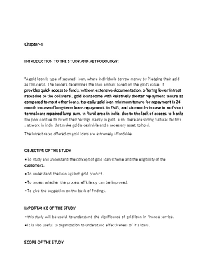 Objective of the study - Chapter- 1 INTRODUCTION TO THE STUDY AND ...