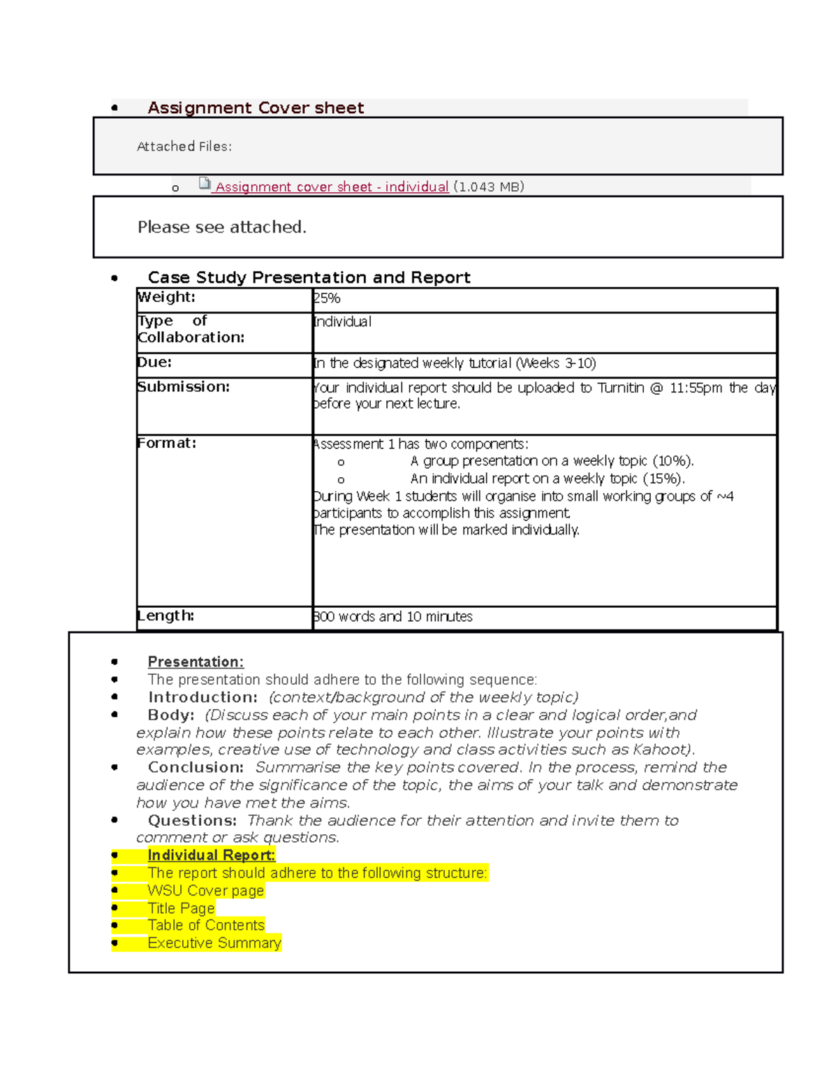 Assessment 1 details - Assignment Cover sheet Attached Files: o ...