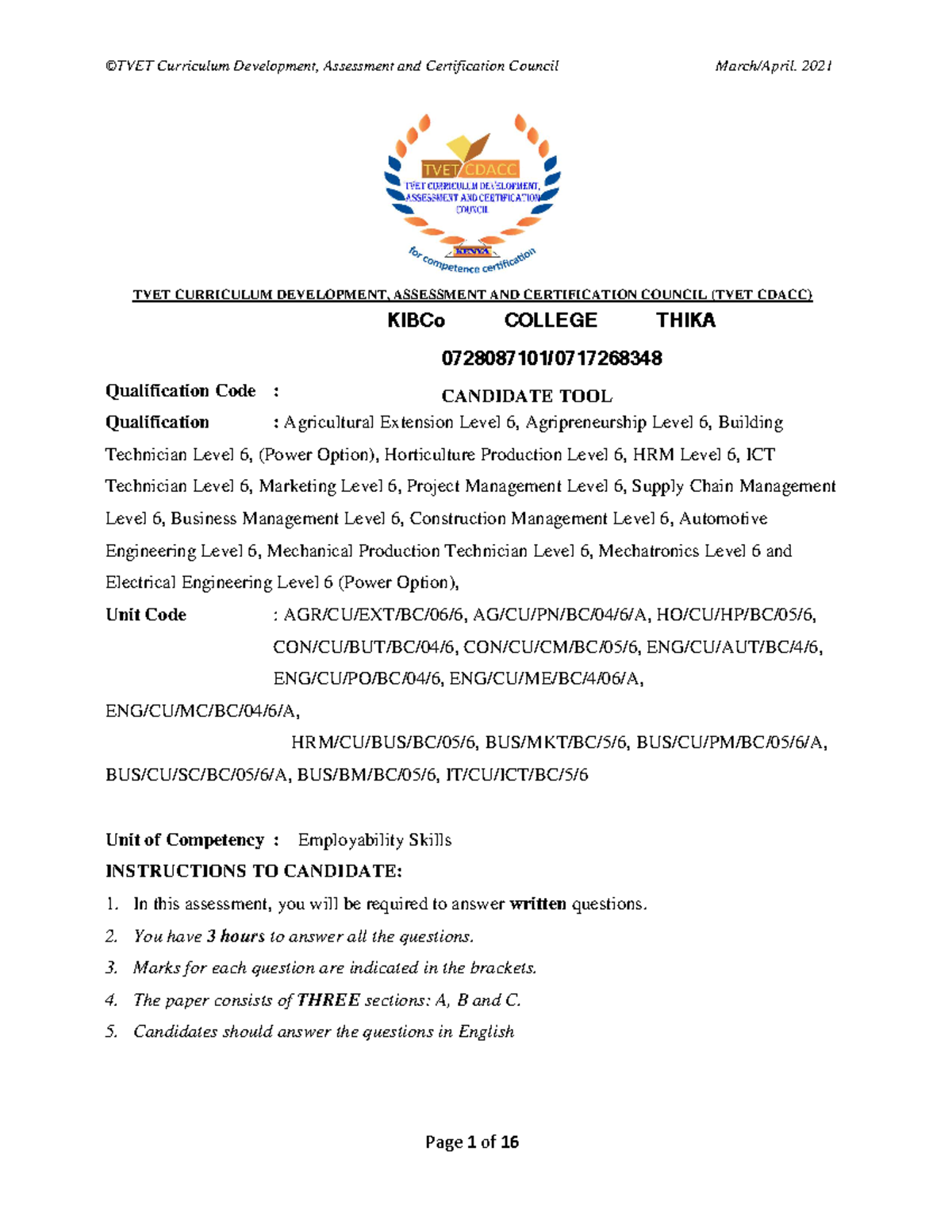 Employability-Skills - TVET CURRICULUM DEVELOPMENT, ASSESSMENT AND ...