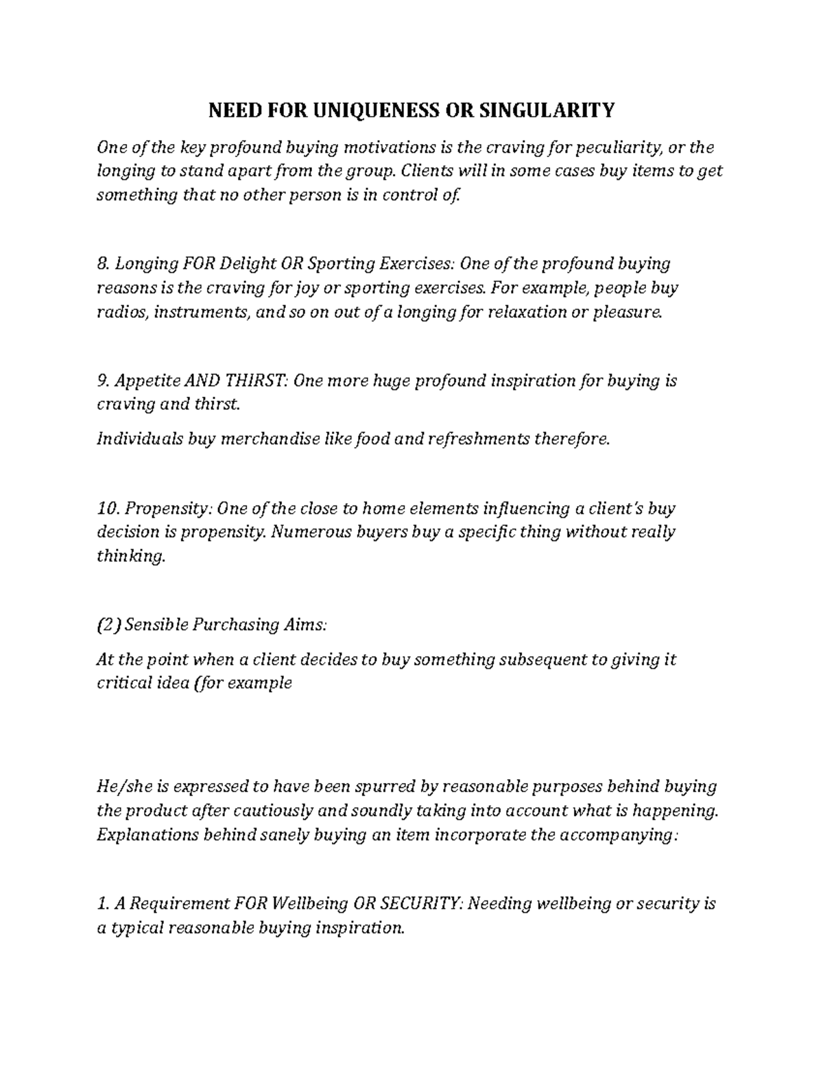 NEED FOR Uniqueness OR Singularity - NEED FOR UNIQUENESS OR SINGULARITY ...