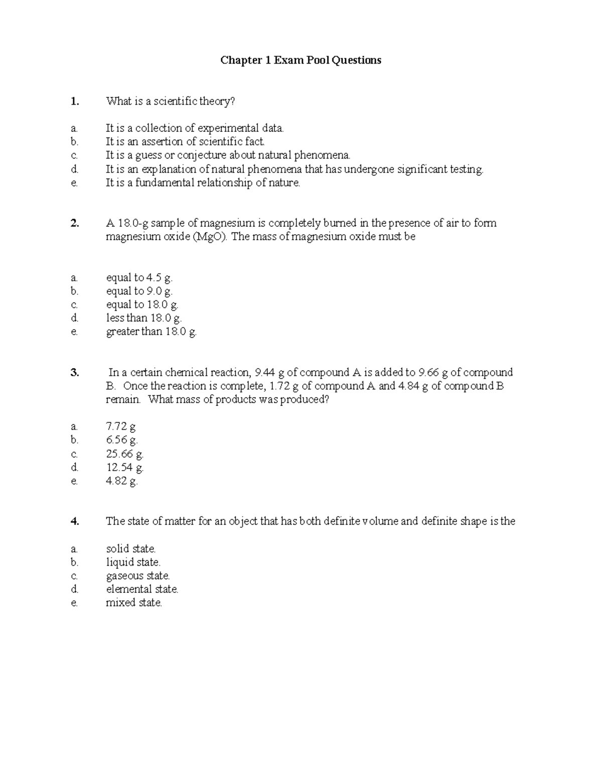 Chapter 1 Exam Pool Questions - Studocu