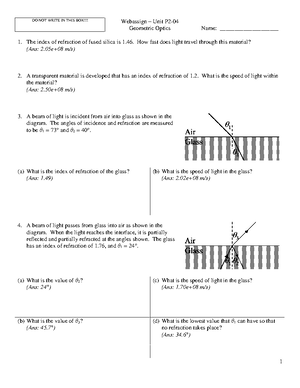 Webassign - Unit P2-02 - Fluid Dynamics with solutions - DO NOT WRITE ...