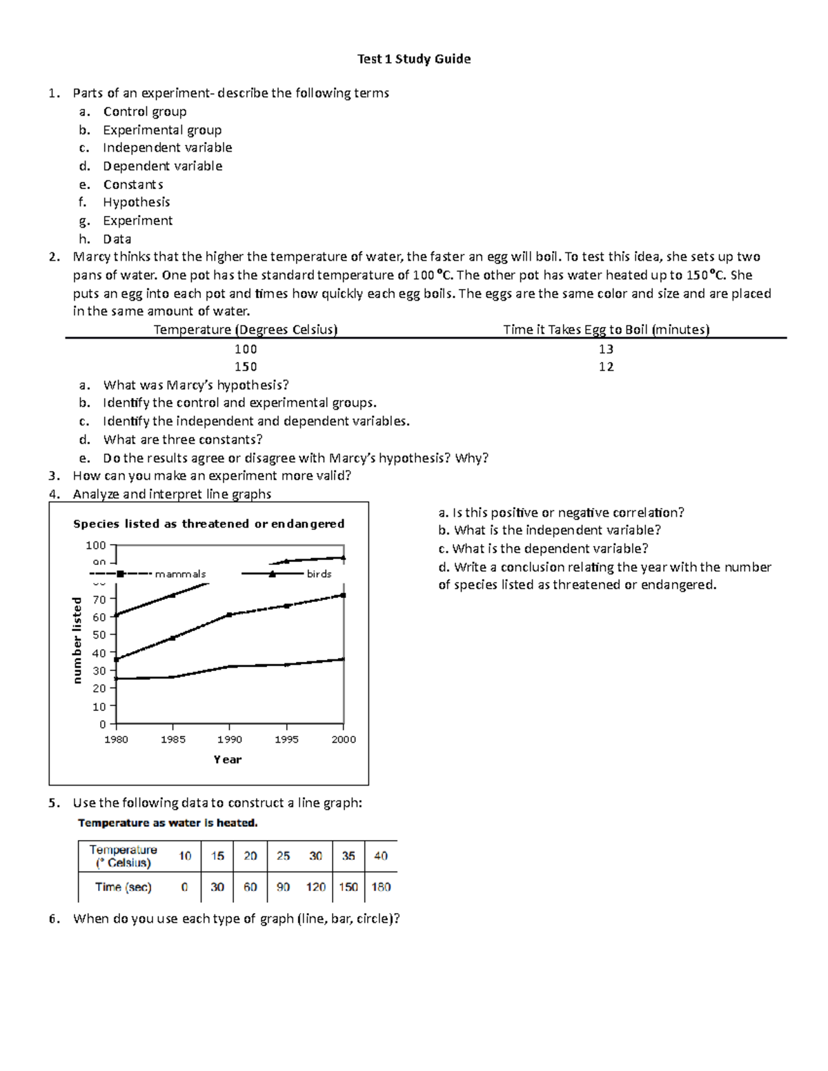 Study guide 1 - chemistry notes and practice notes - Test 1 Study Guide ...