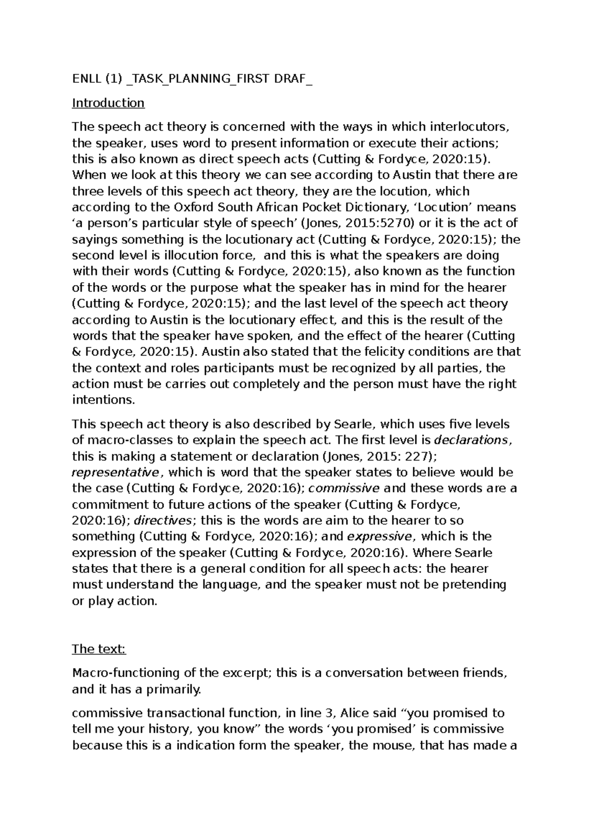 ENLL- draft - Summary Introduction to literary genres (I) - ENLL (1 ...