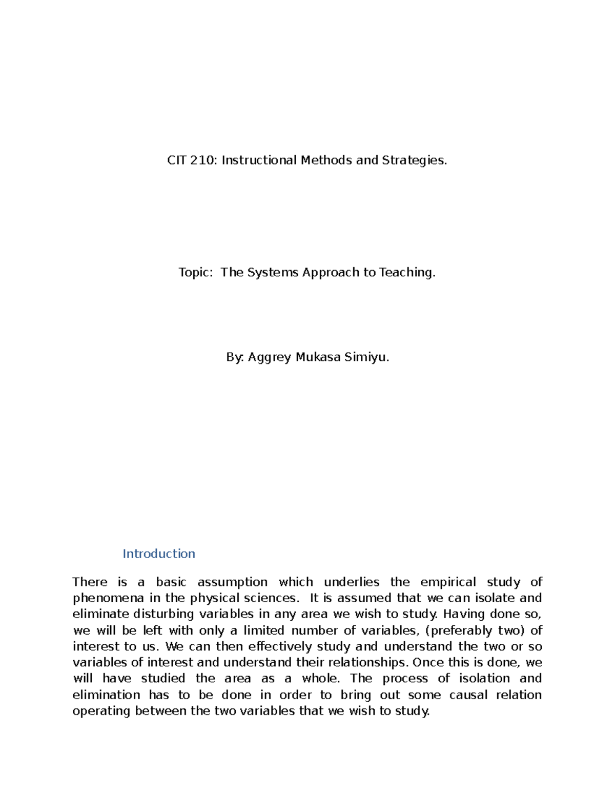 Notes - Book good - CIT 210: Instructional Methods and Strategies ...